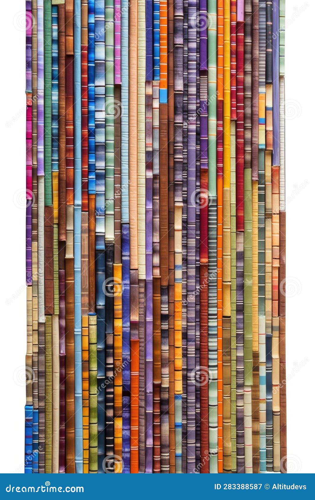 Stack of Books with Colorful Spines Creating a Vertical Pattern Stock Image - Image of books ...