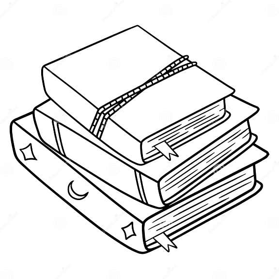 Stack of Books for Coloring Pages and Books Stock Vector - Illustration ...