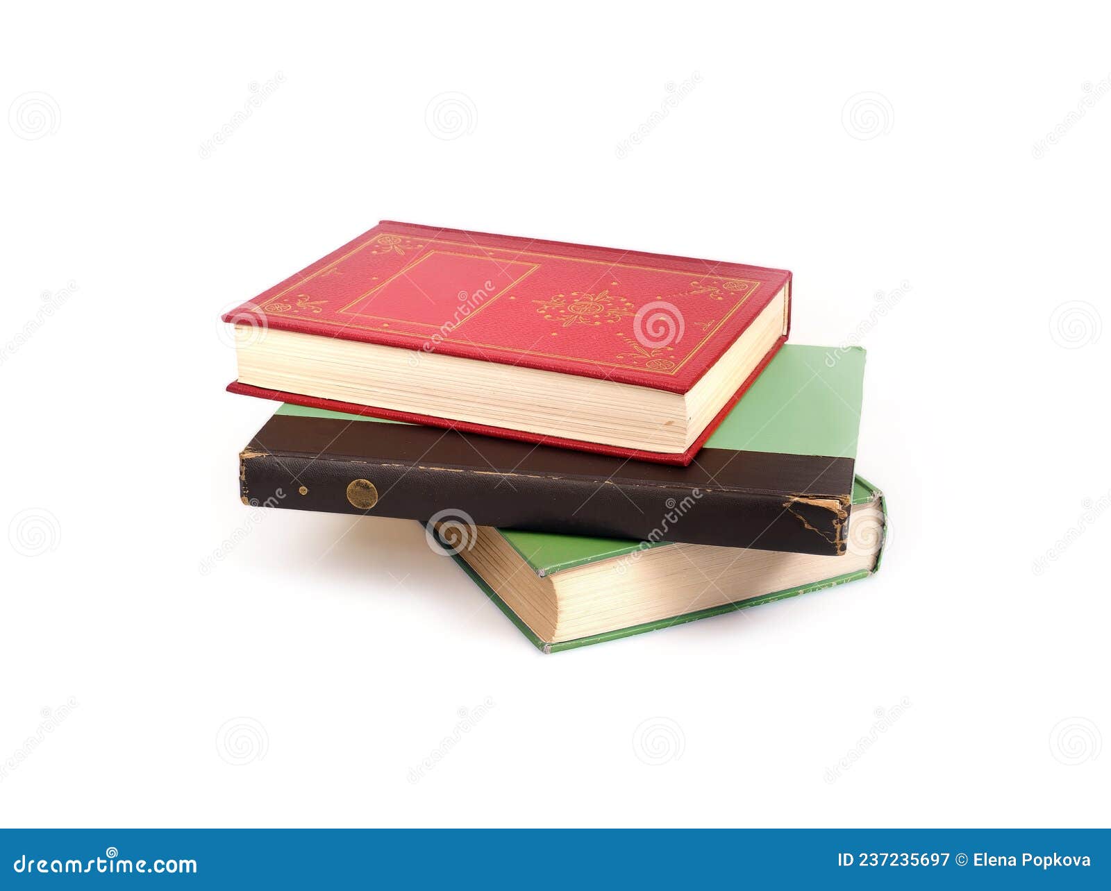 Stack of Books in Colour Covers Isolated on a White Background Stock ...