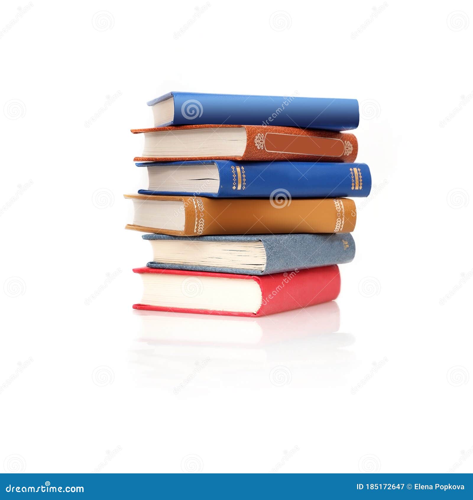 Stack of Books in Colour Covers with White Sheets Stock Image - Image ...