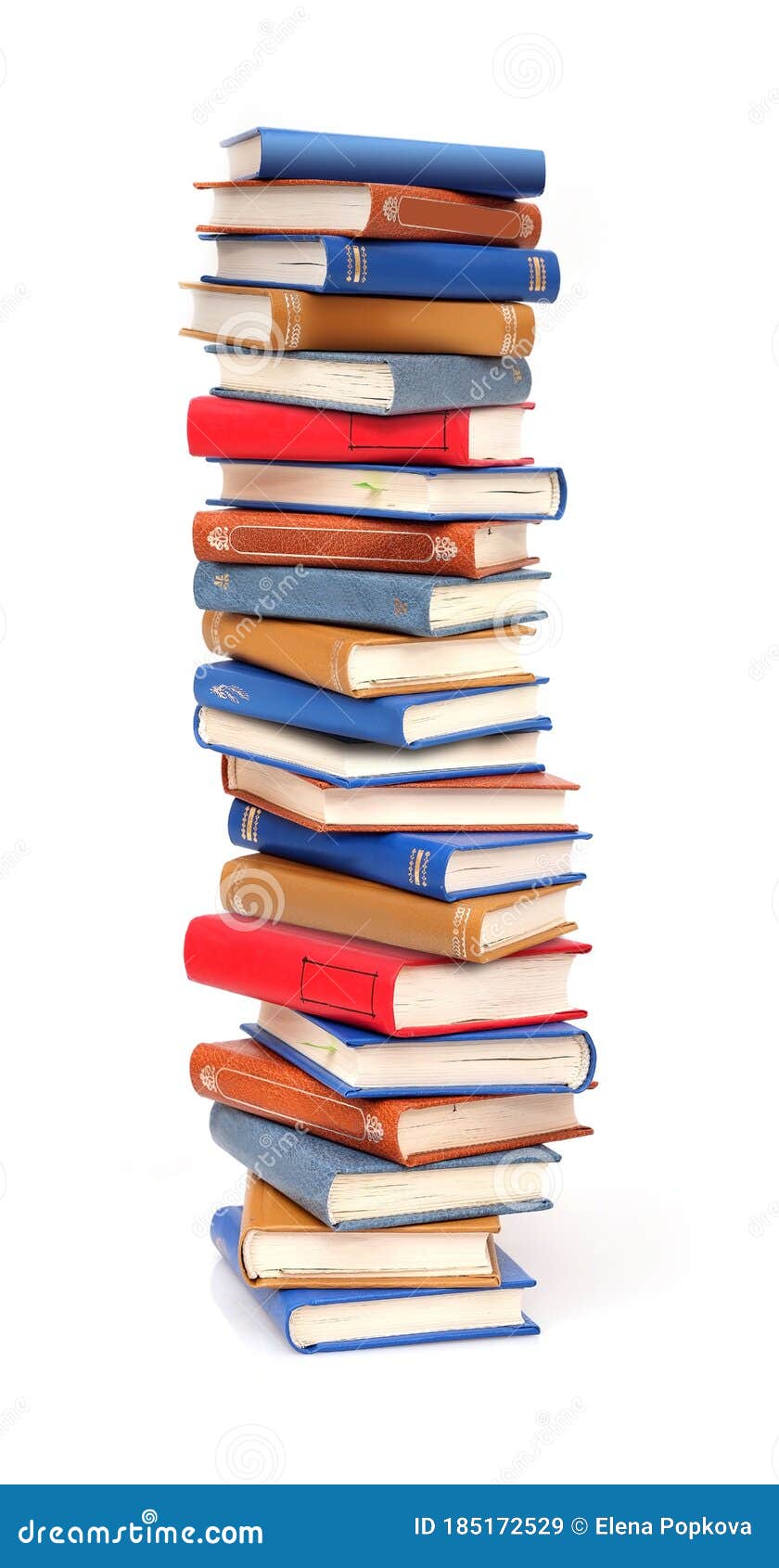 Stack of Books in Colour Covers with White Sheets Stock Image - Image ...