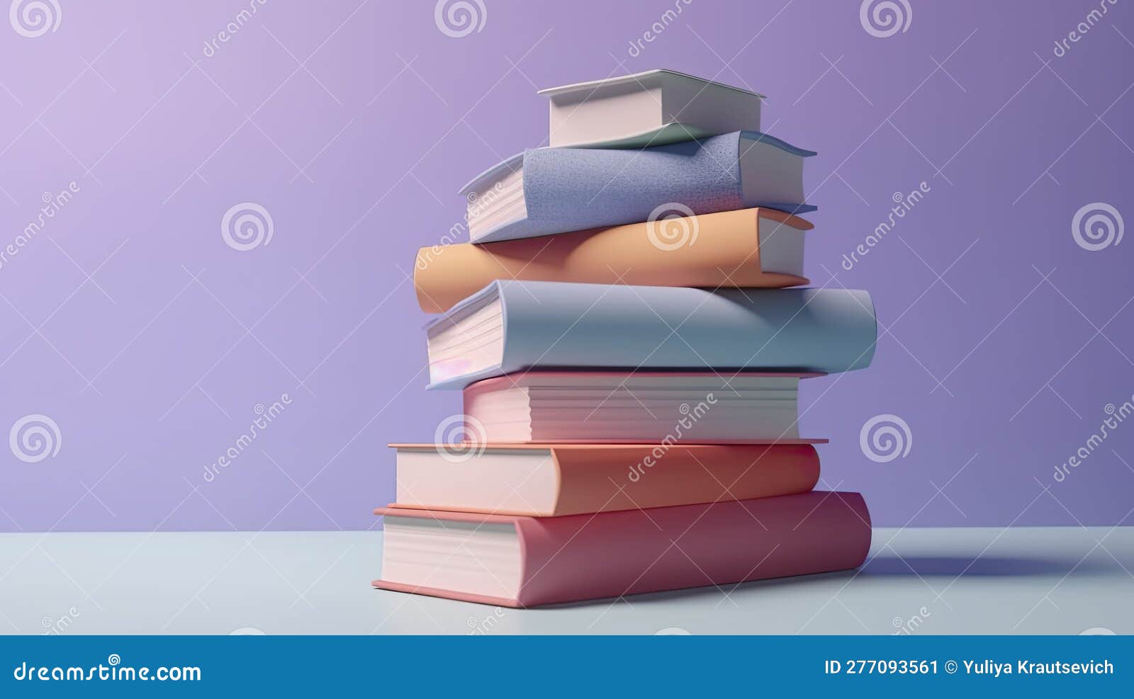 Stack of books. Copy space stock illustration. Illustration of summer ...