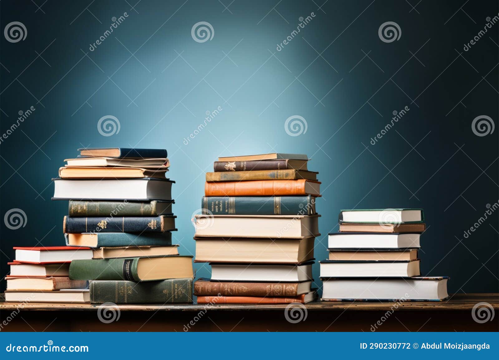 Stack of Books Creates an Educational Background Stock Illustration ...