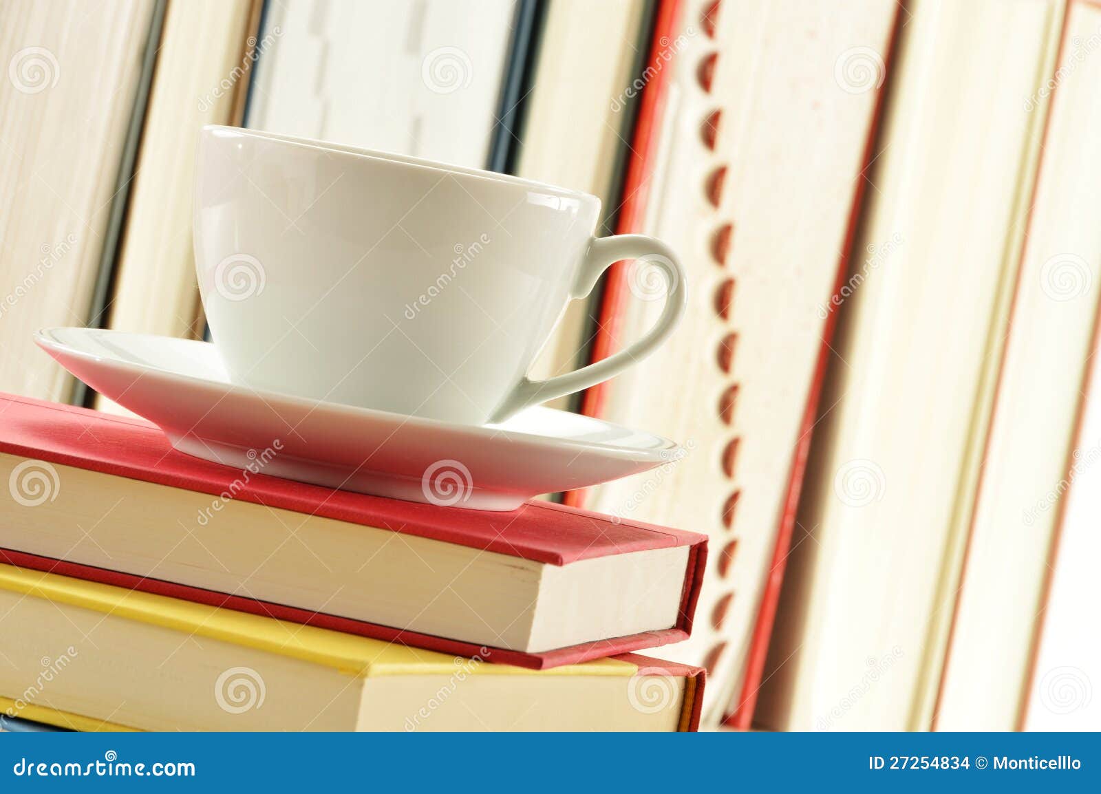 Stack of Books and Cup of Coffee Stock Photo - Image of symbol, study ...