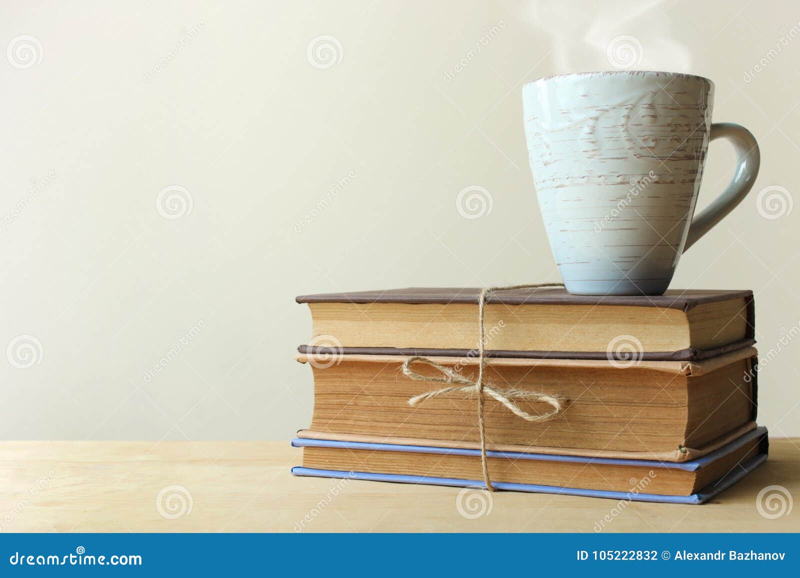 Stack of Books and a Cup of Tea Stock Photo - Image of pile, textbook ...