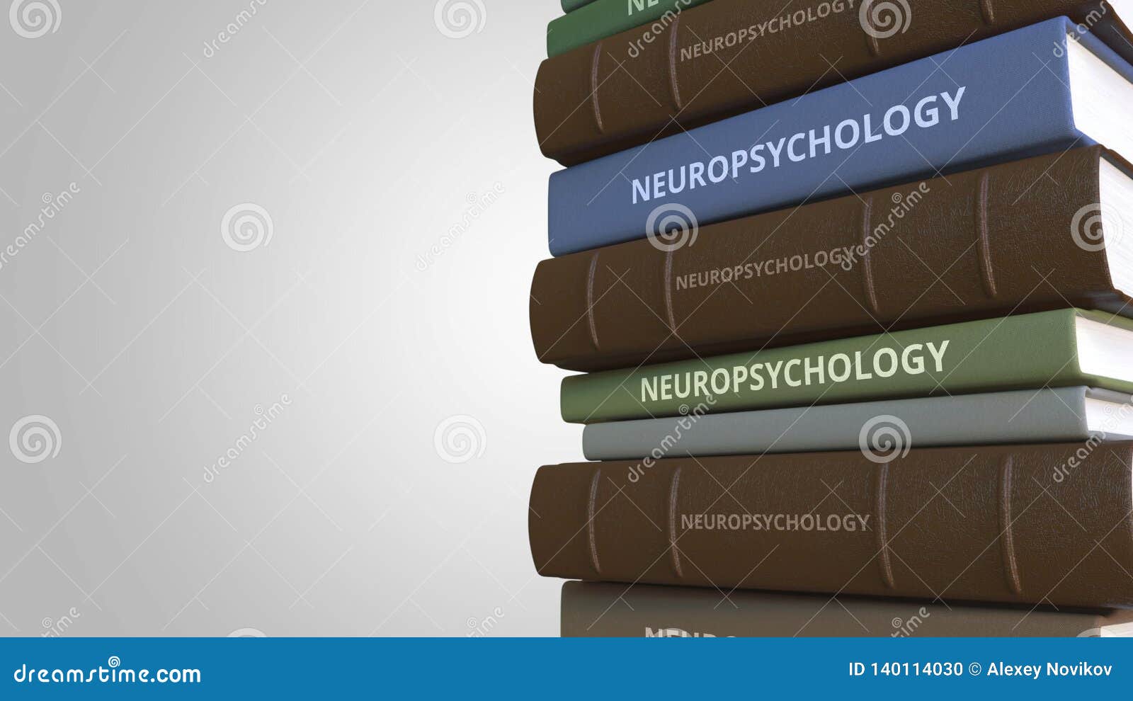 NEUROPSYCHOLOGY Title on the Stack of Books, Conceptual 3D Rendering ...