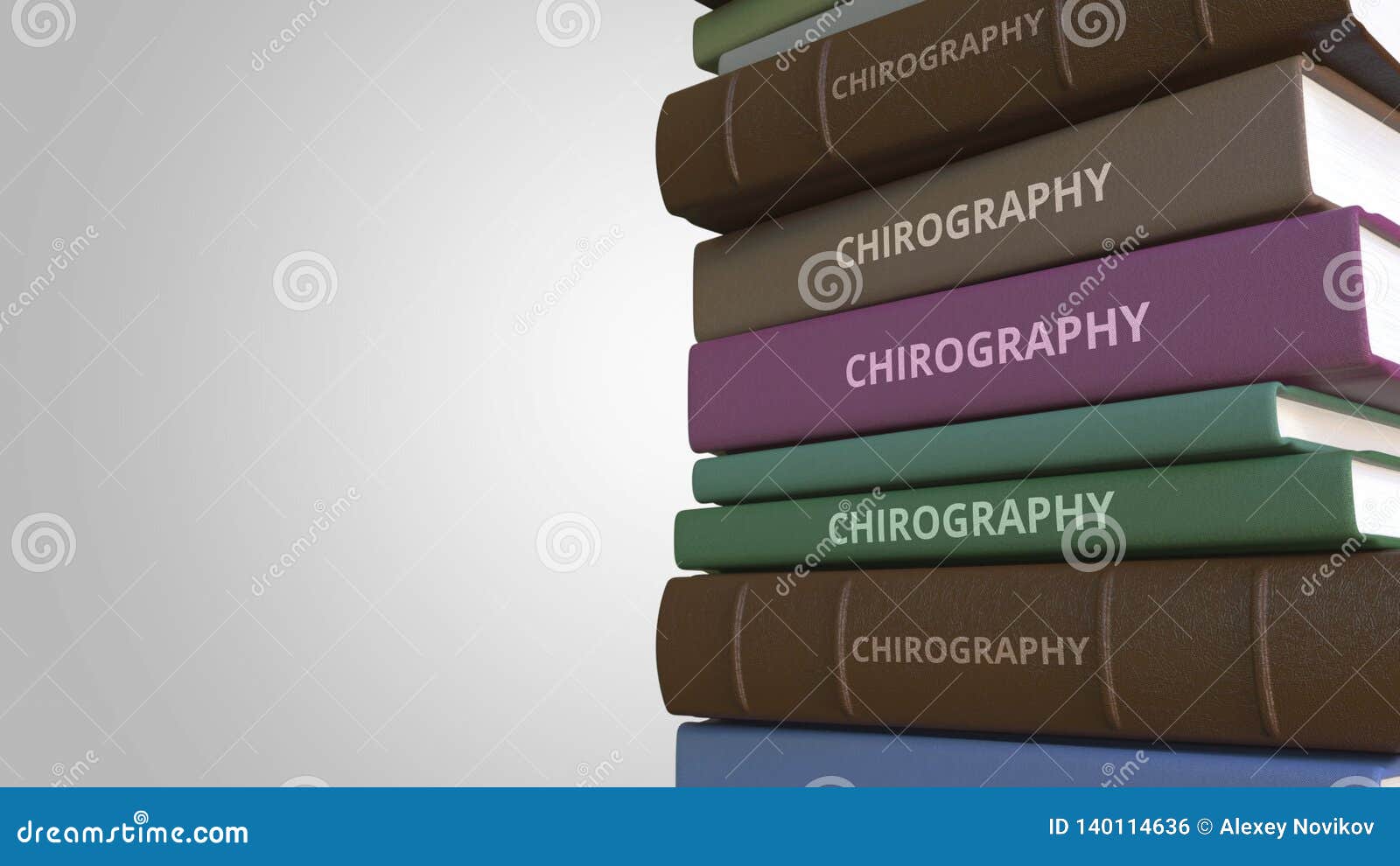 Pile of Books on CHIROGRAPHY, 3D Rendering Stock Illustration ...