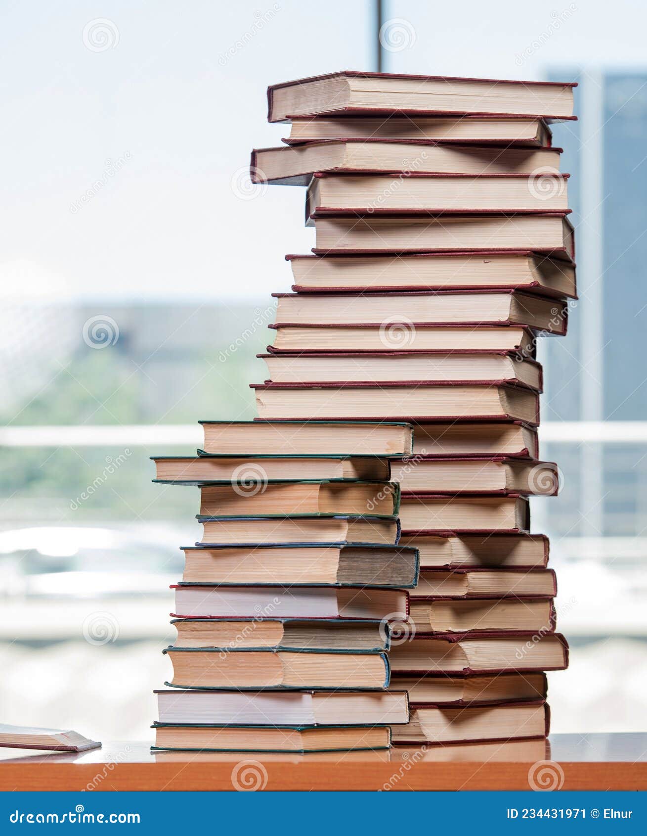 Stack of Books on the Desk in Education Concept Stock Image - Image of ...