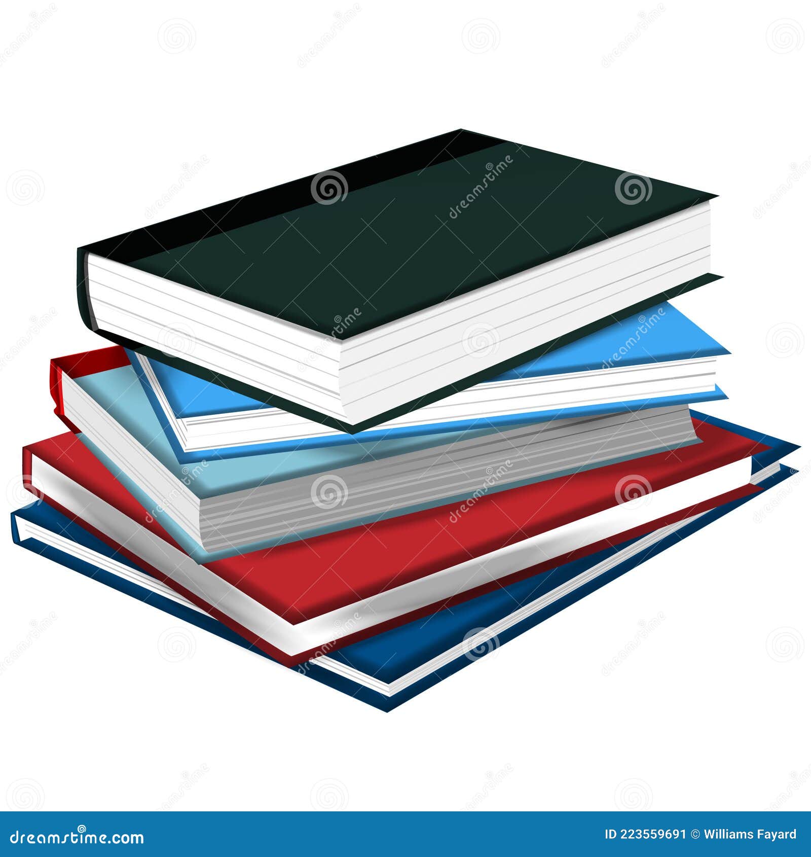 Stack of Books in Different Colors Stock Vector - Illustration of ...