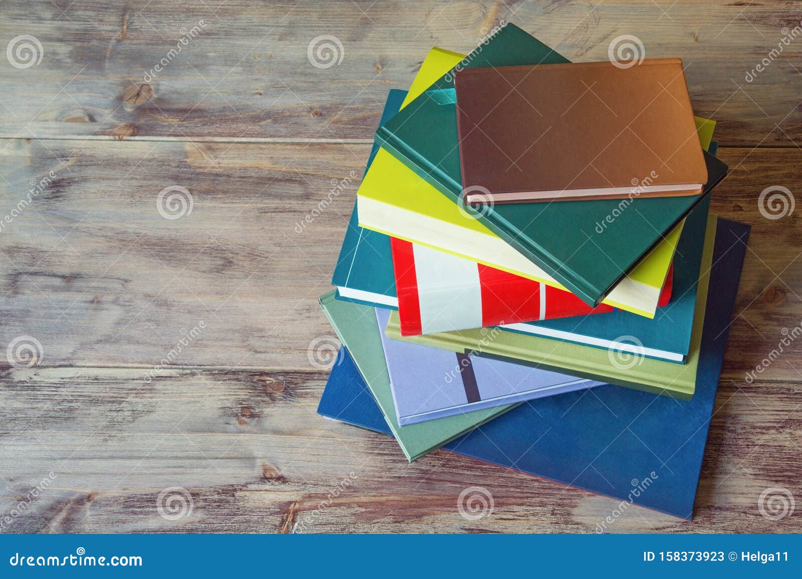 Stack of Books of Different Sizes and Colors. Free Space for Text Stock ...