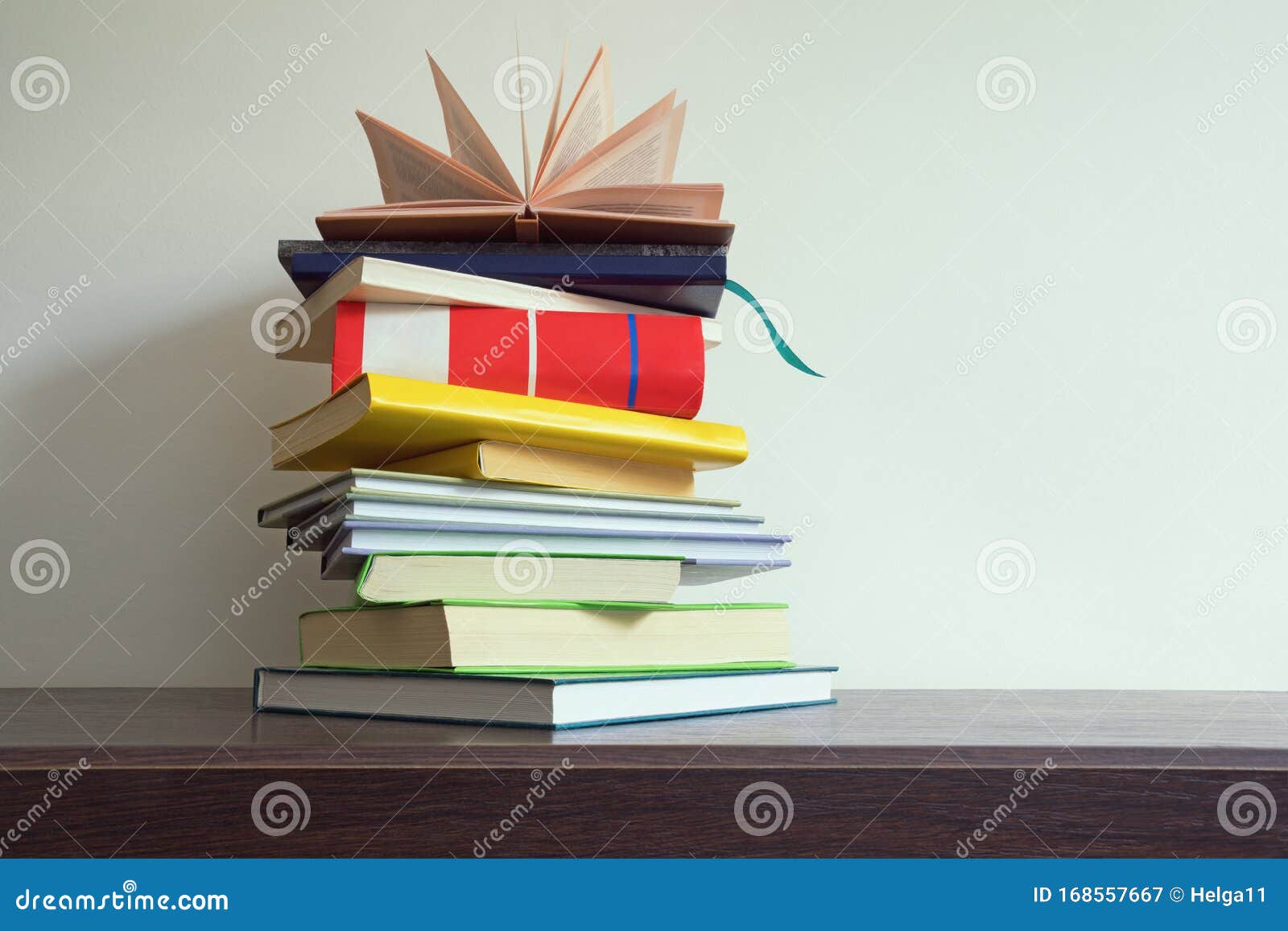 Stack of Books of Different Sizes and Colors, Free Space for Text Stock ...