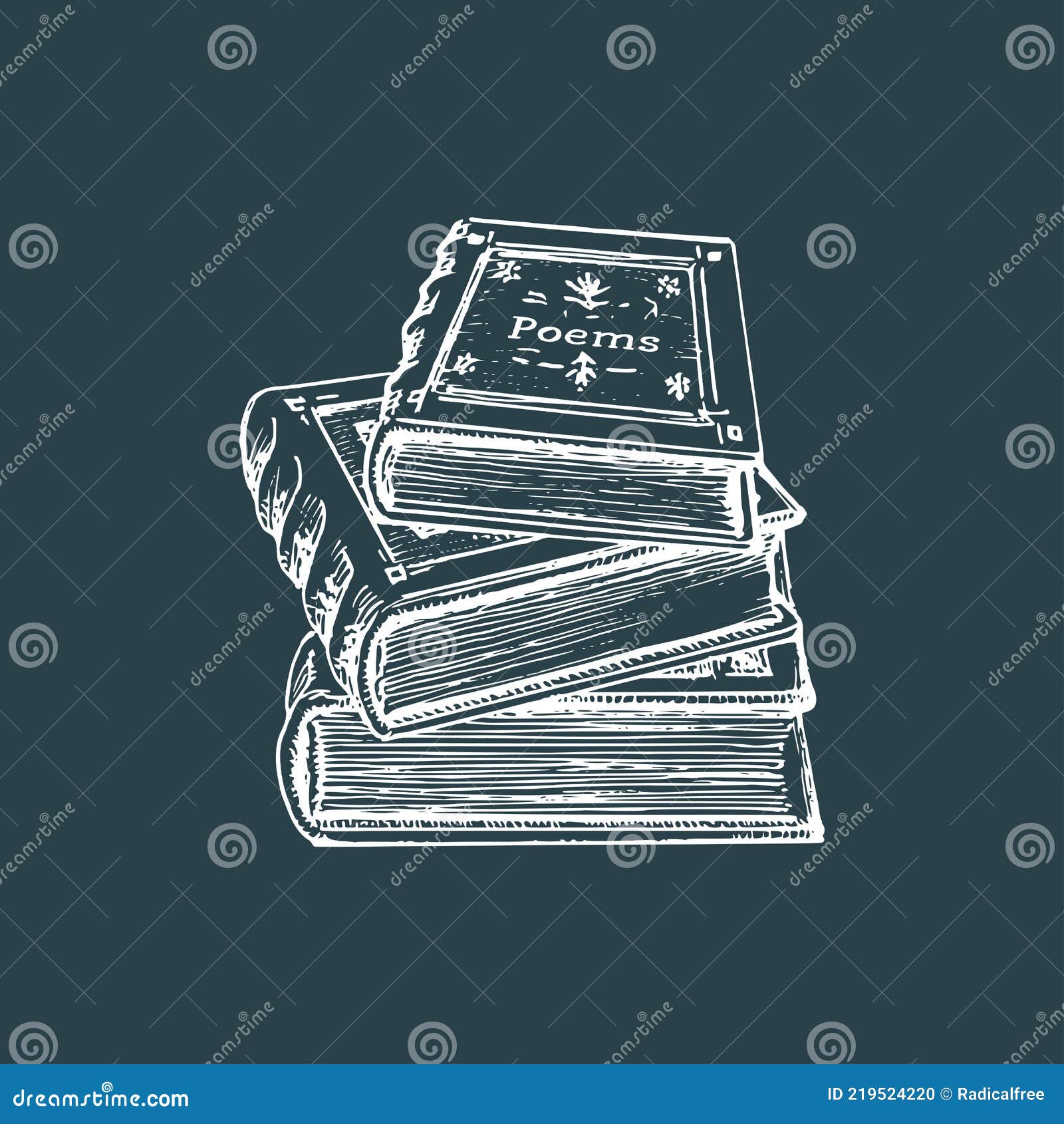 Stack of Books, Drawn Illustration. Vector Sketch. Stock Vector ...