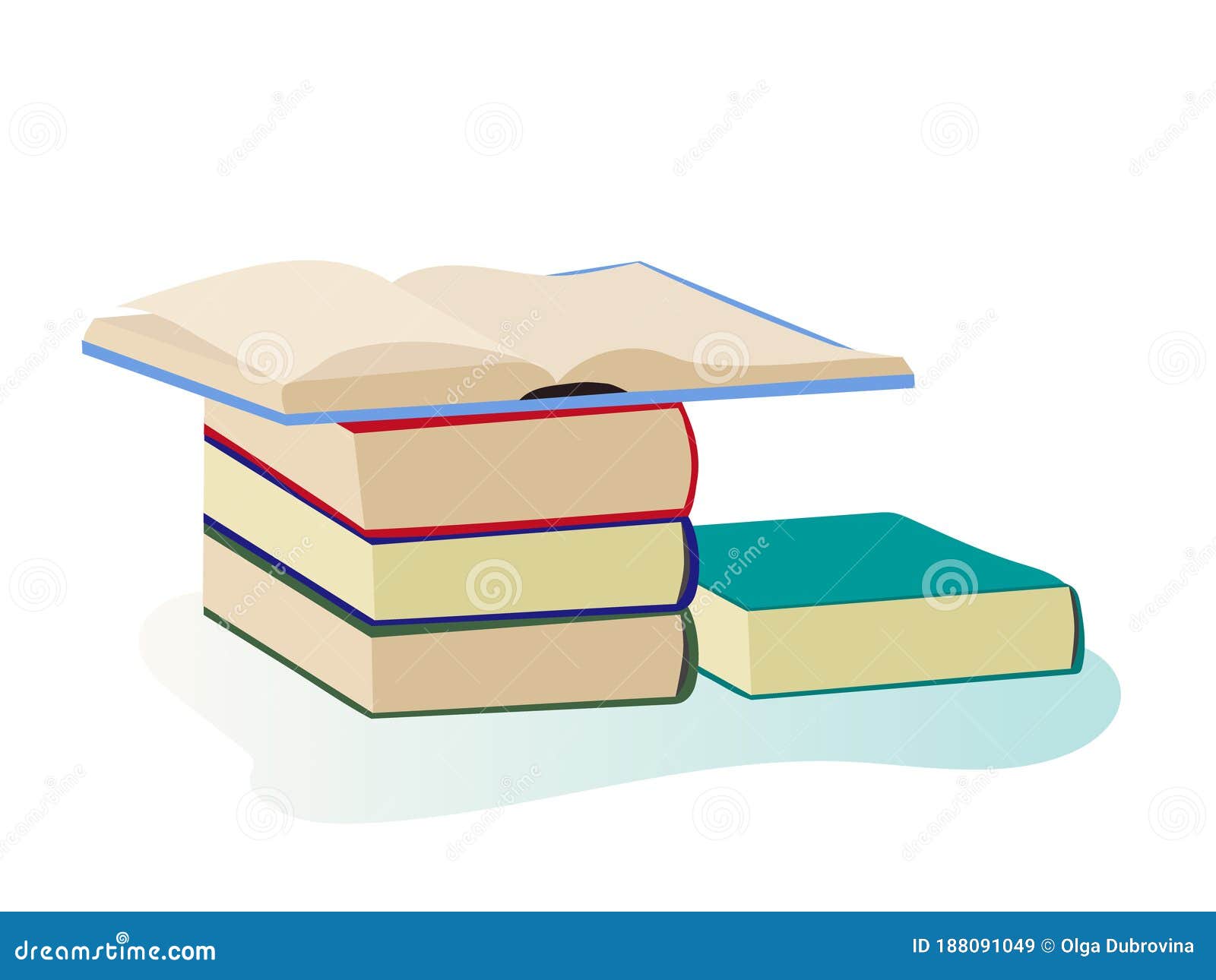 A Stack of Books. Education Concepts. Science Book Illustration with ...