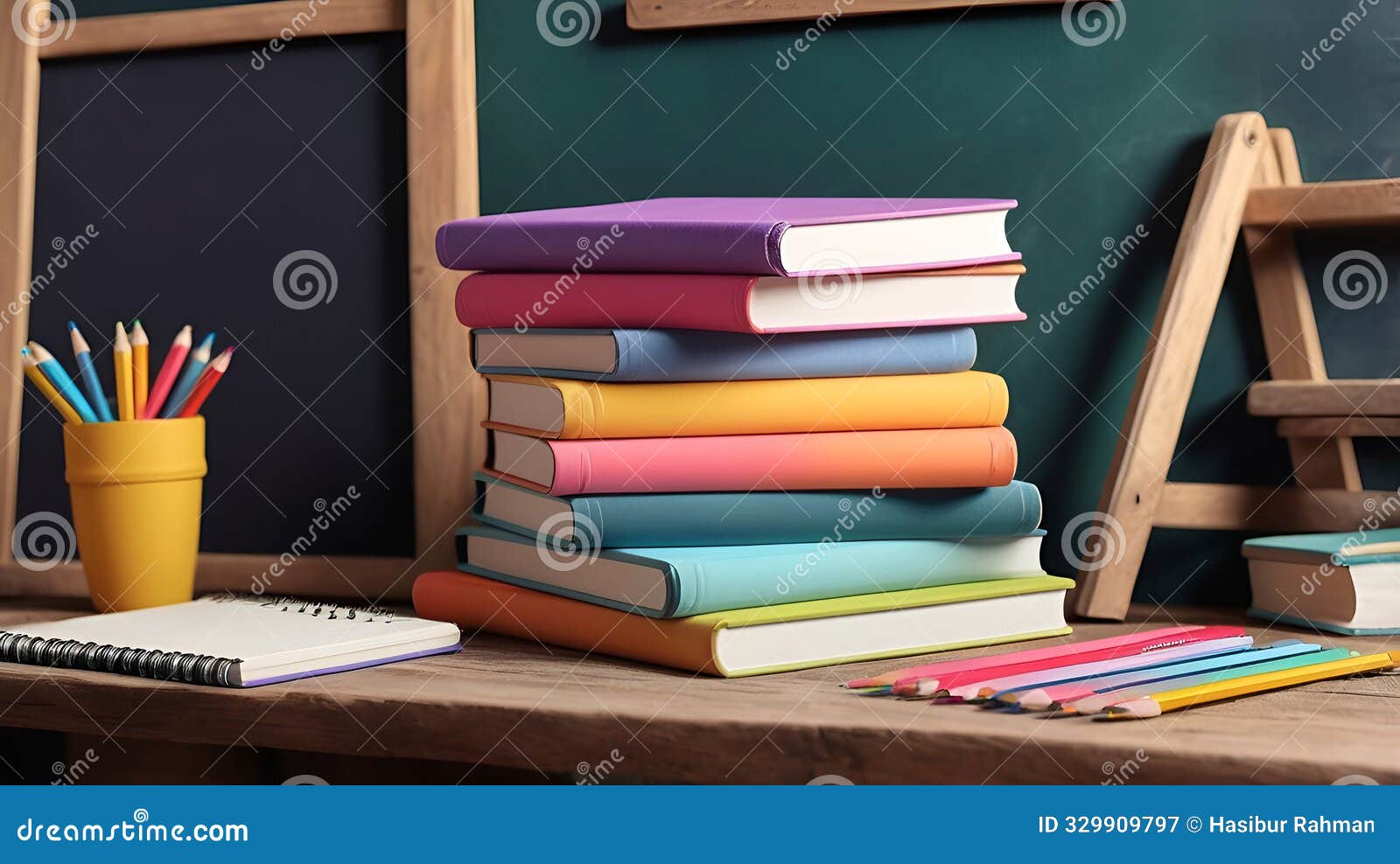 Stack of Books Education Learning Concept Stock Illustration ...