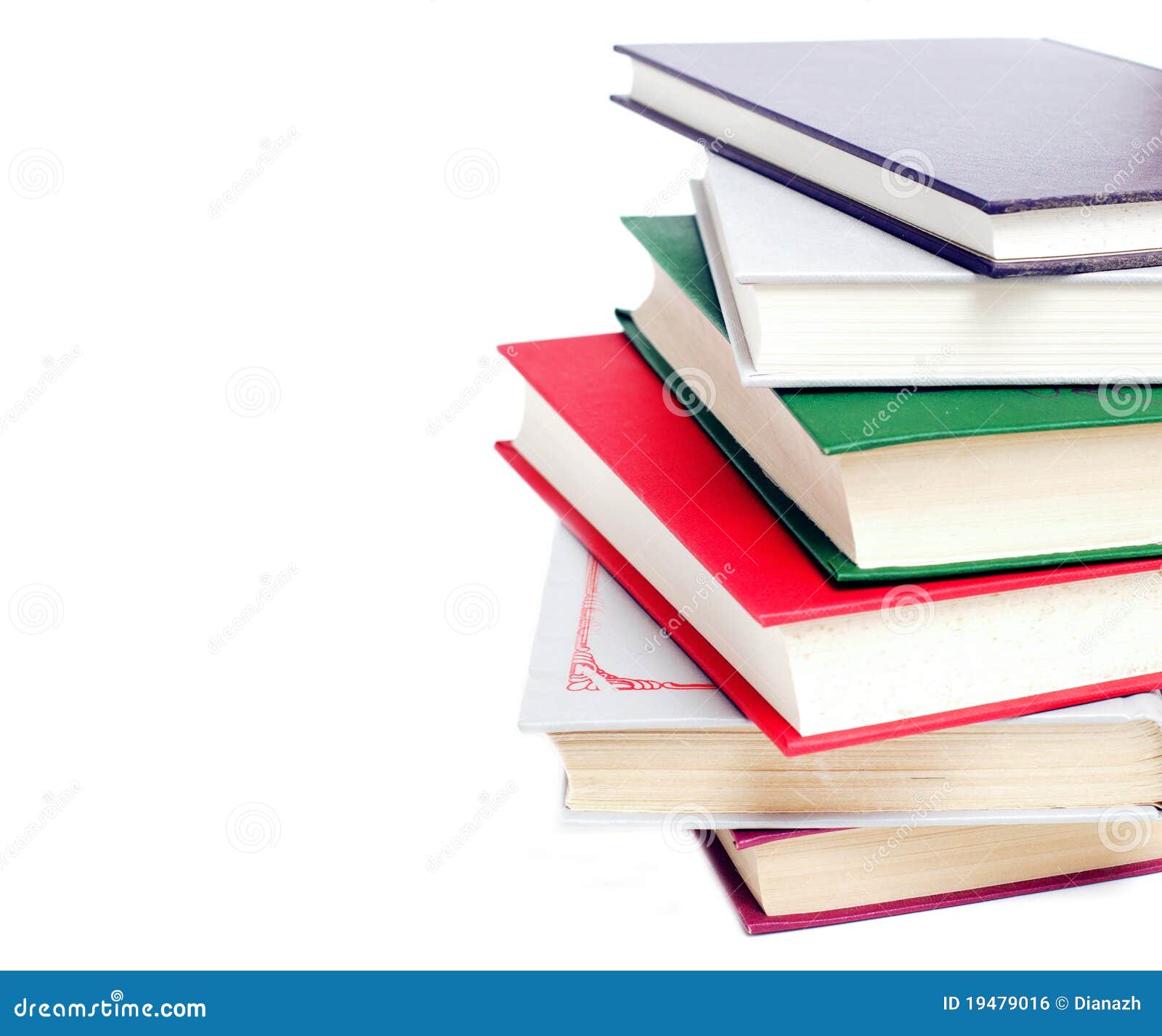 Stack of Books and Empty Space Stock Photo - Image of order, color ...
