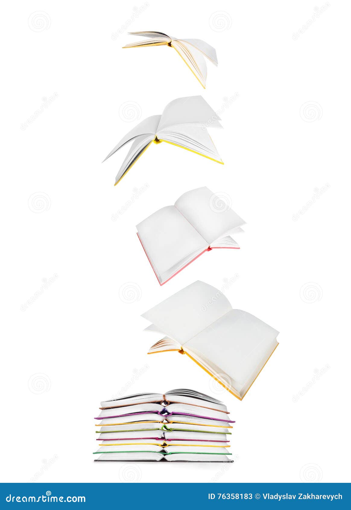 Stack of Books and Flying Books Stock Image - Image of expertise, books ...