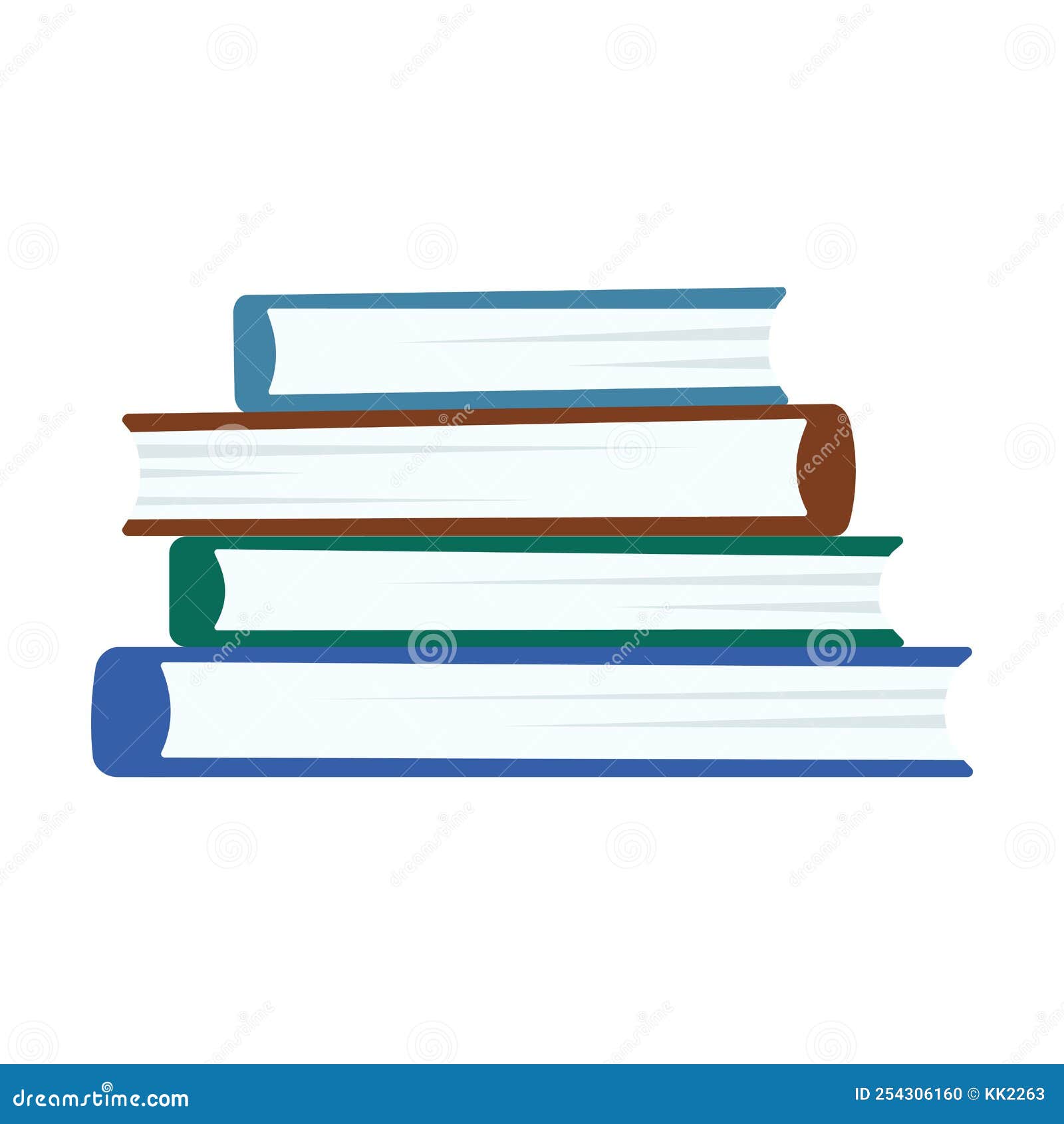 Stack of books front view stock vector. Illustration of page - 254306160