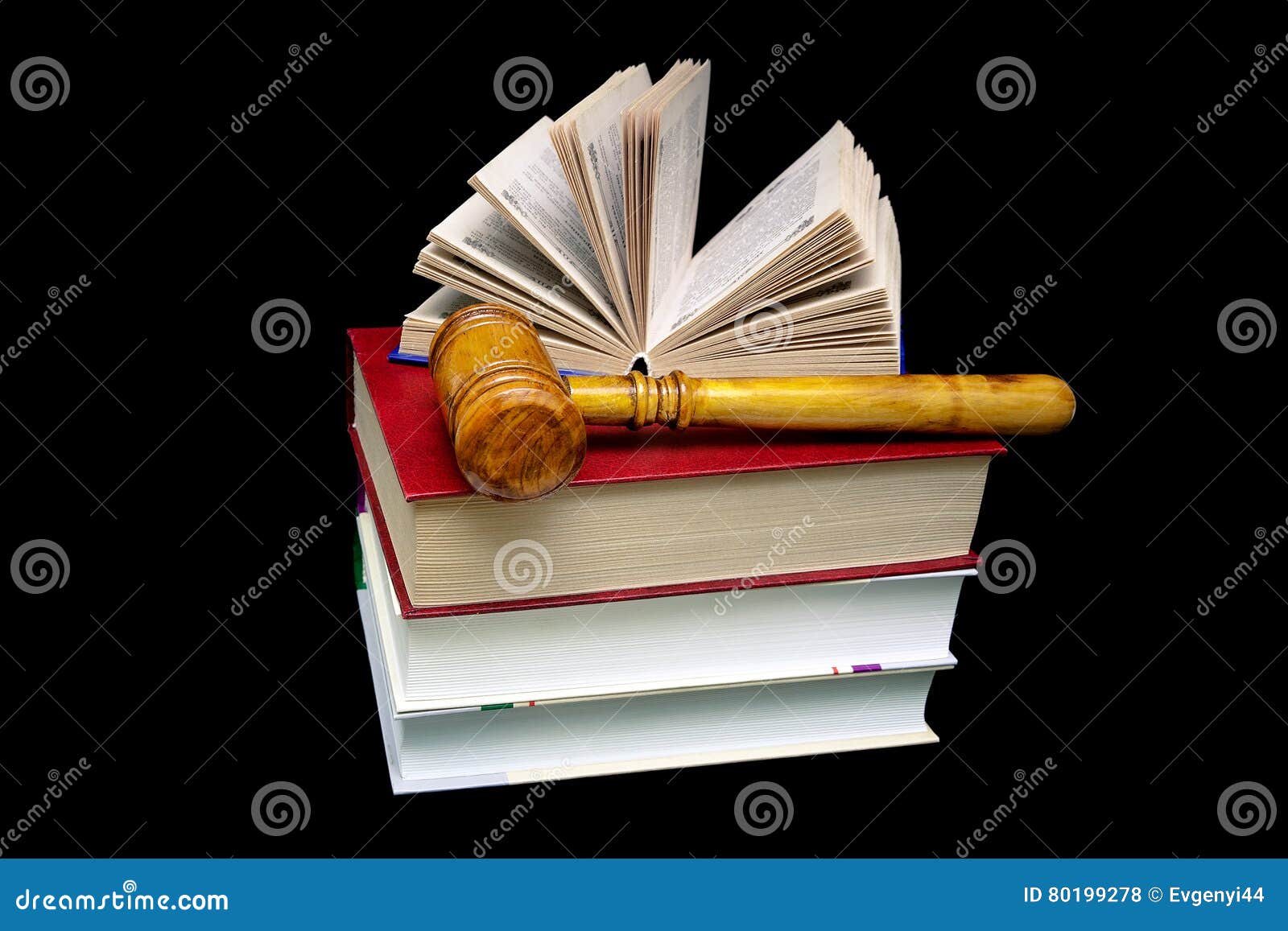 Stack of Books and a Hammer Judge on a Black Background Stock Photo ...