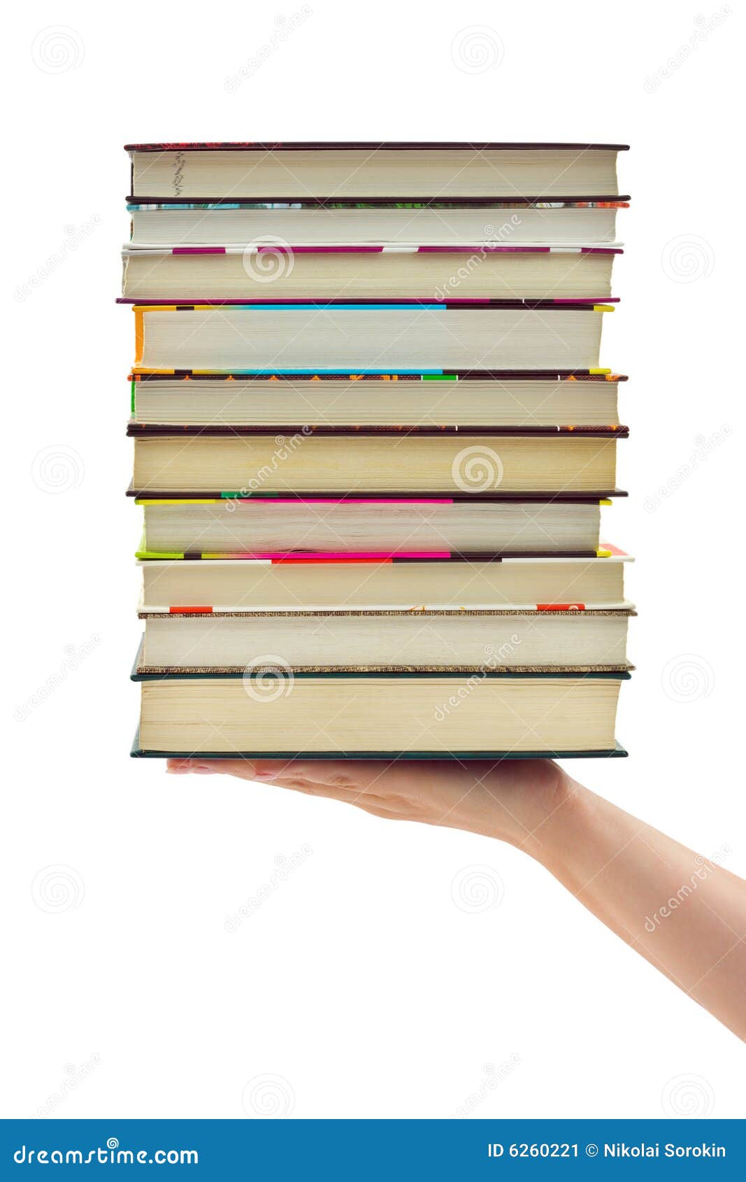 Stack of books in hand stock image. Image of idea, novel - 6260221