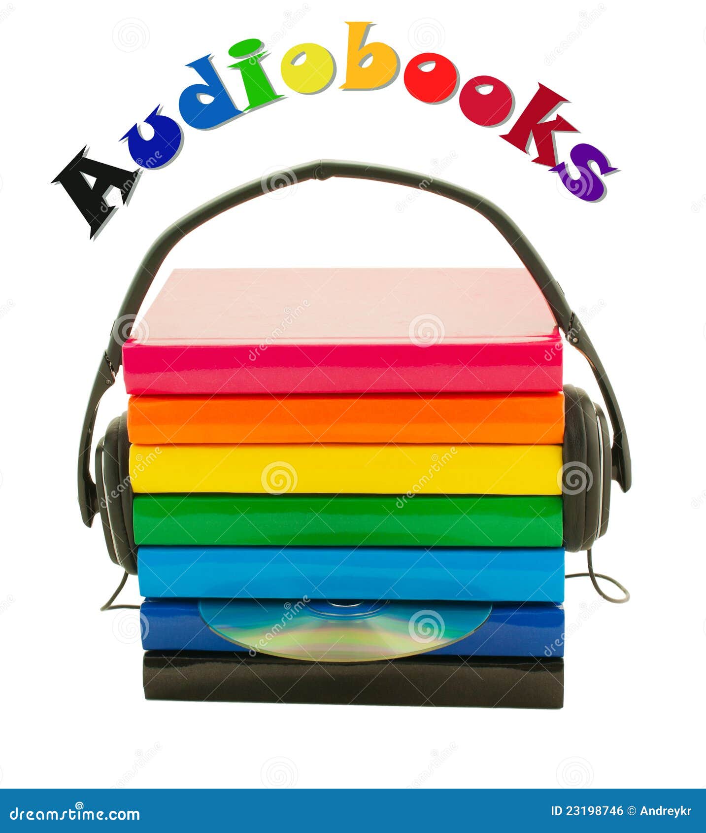 Stack of Books and Headphones - Audiobooks Concept Stock Photo - Image ...