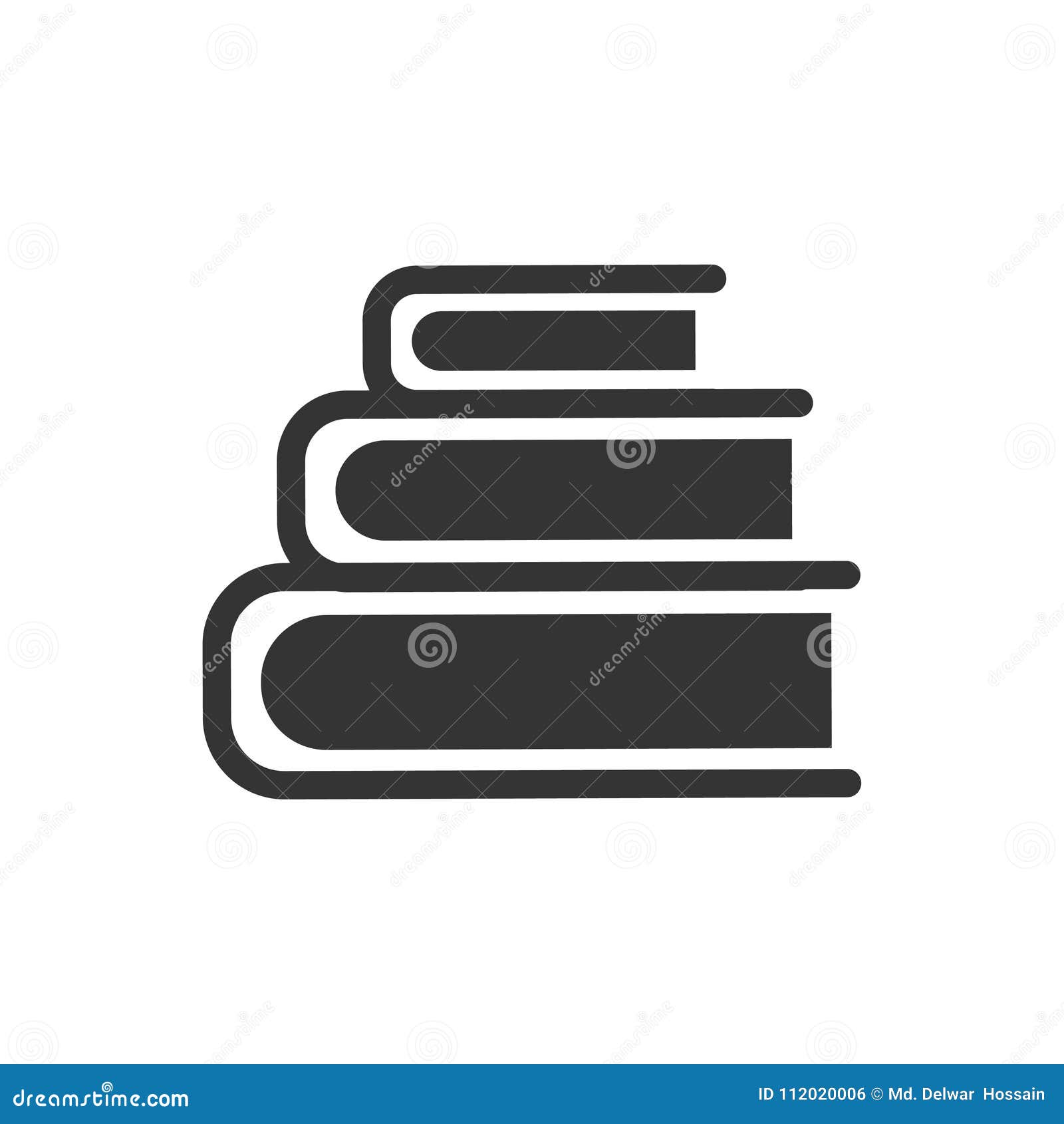 Stack of Books Icon stock vector. Illustration of bookshelf - 112020006