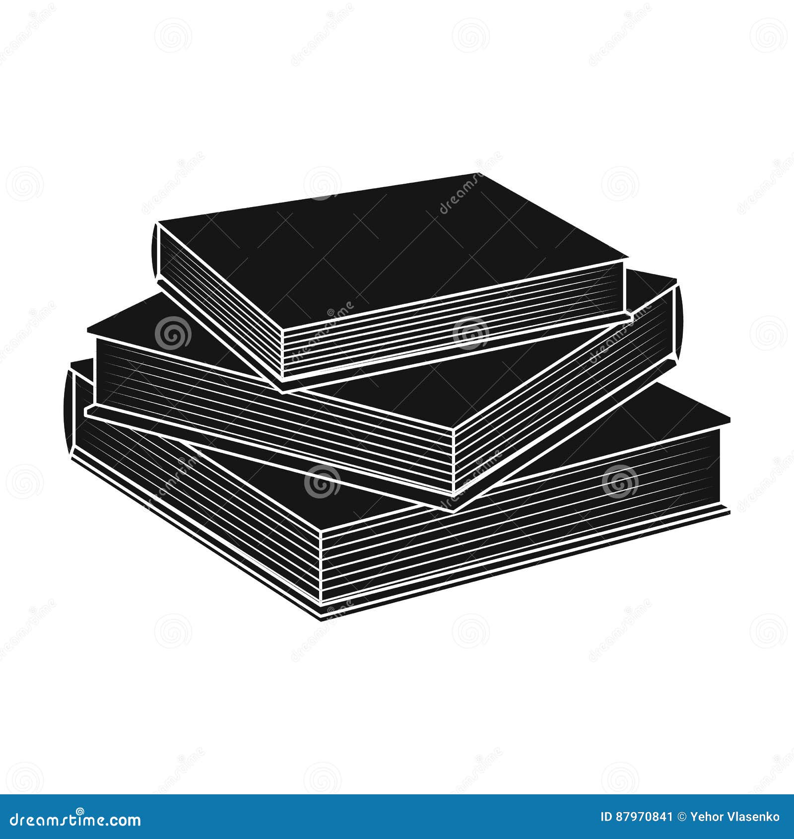 Stack of Books Icon in Black Style Isolated on White Background ...
