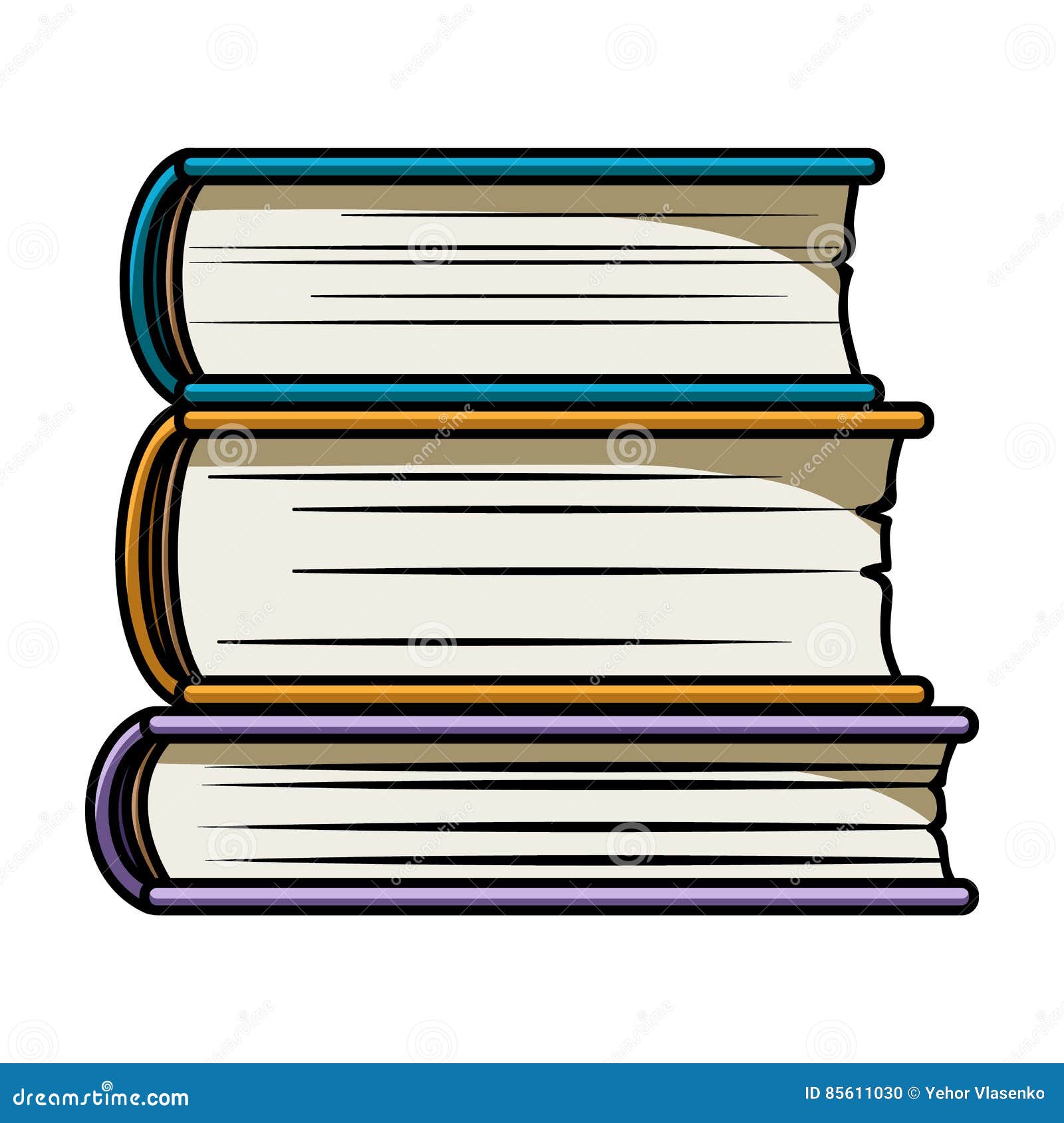 Stack of Books Icon in Cartoon Style Isolated on White Background ...