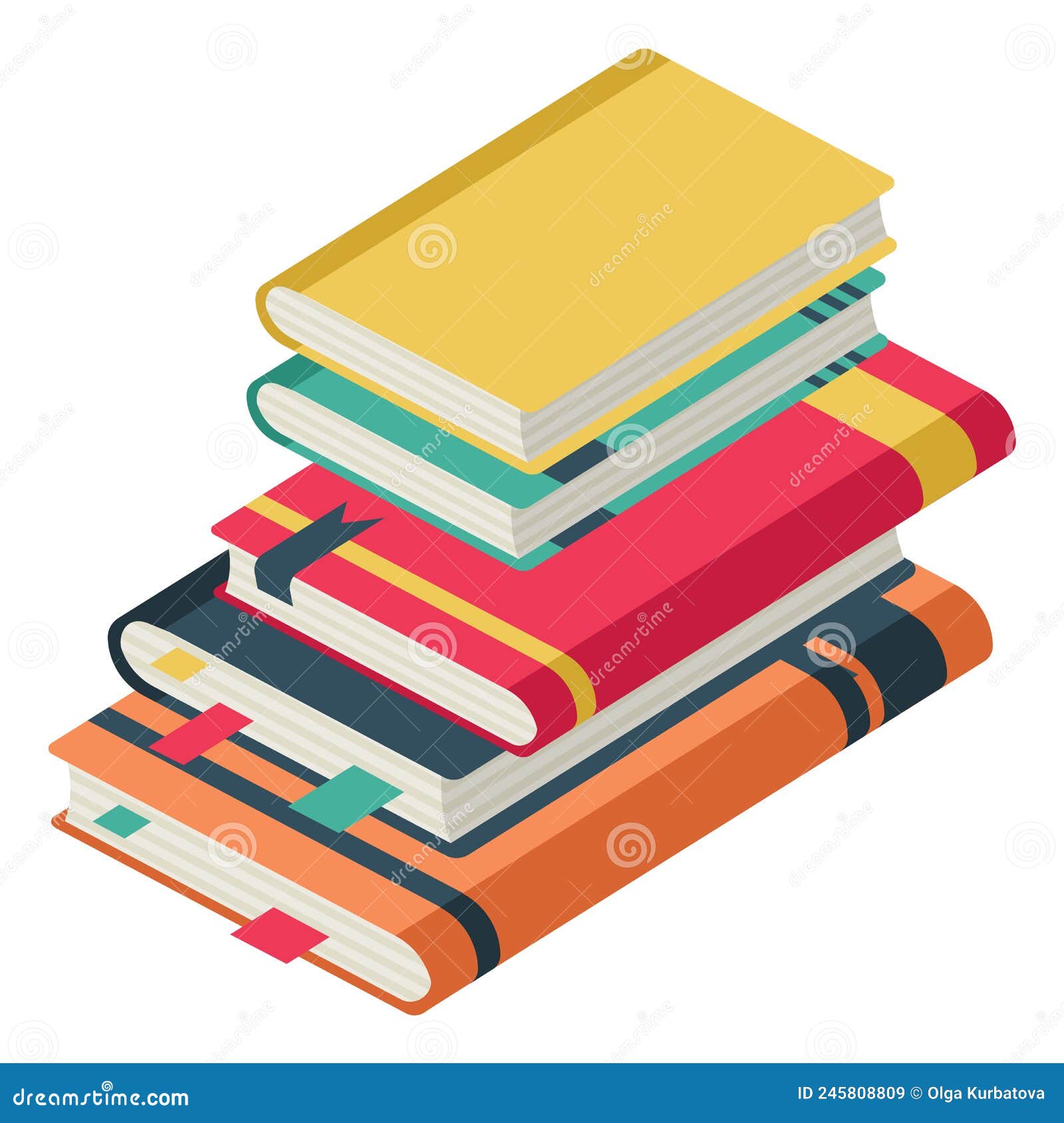 Stack of Books Icon. Colorful Hardcovers Stock Vector - Illustration of ...