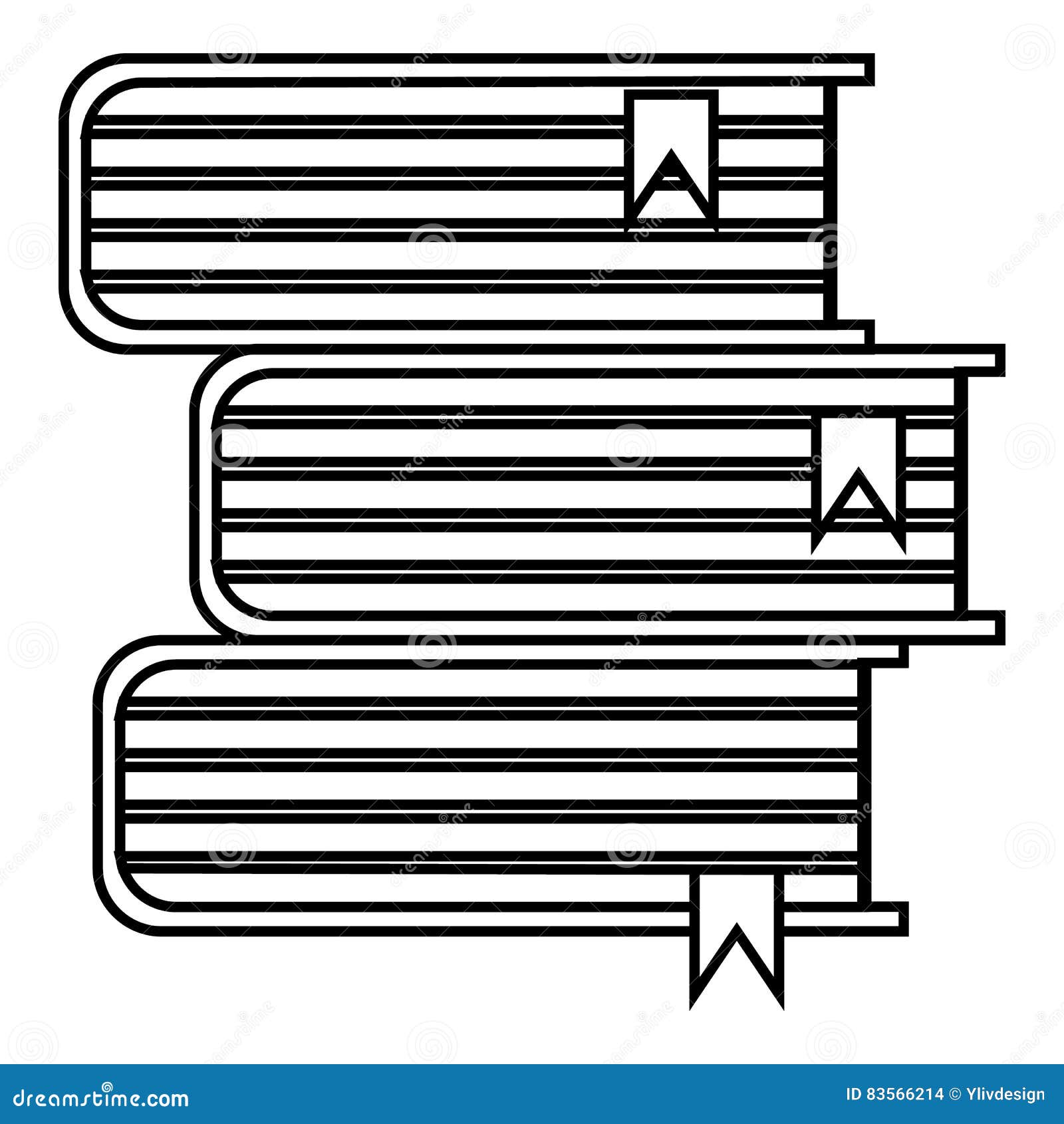 Stack of Books Icon, Outline Style Stock Vector - Illustration of page ...