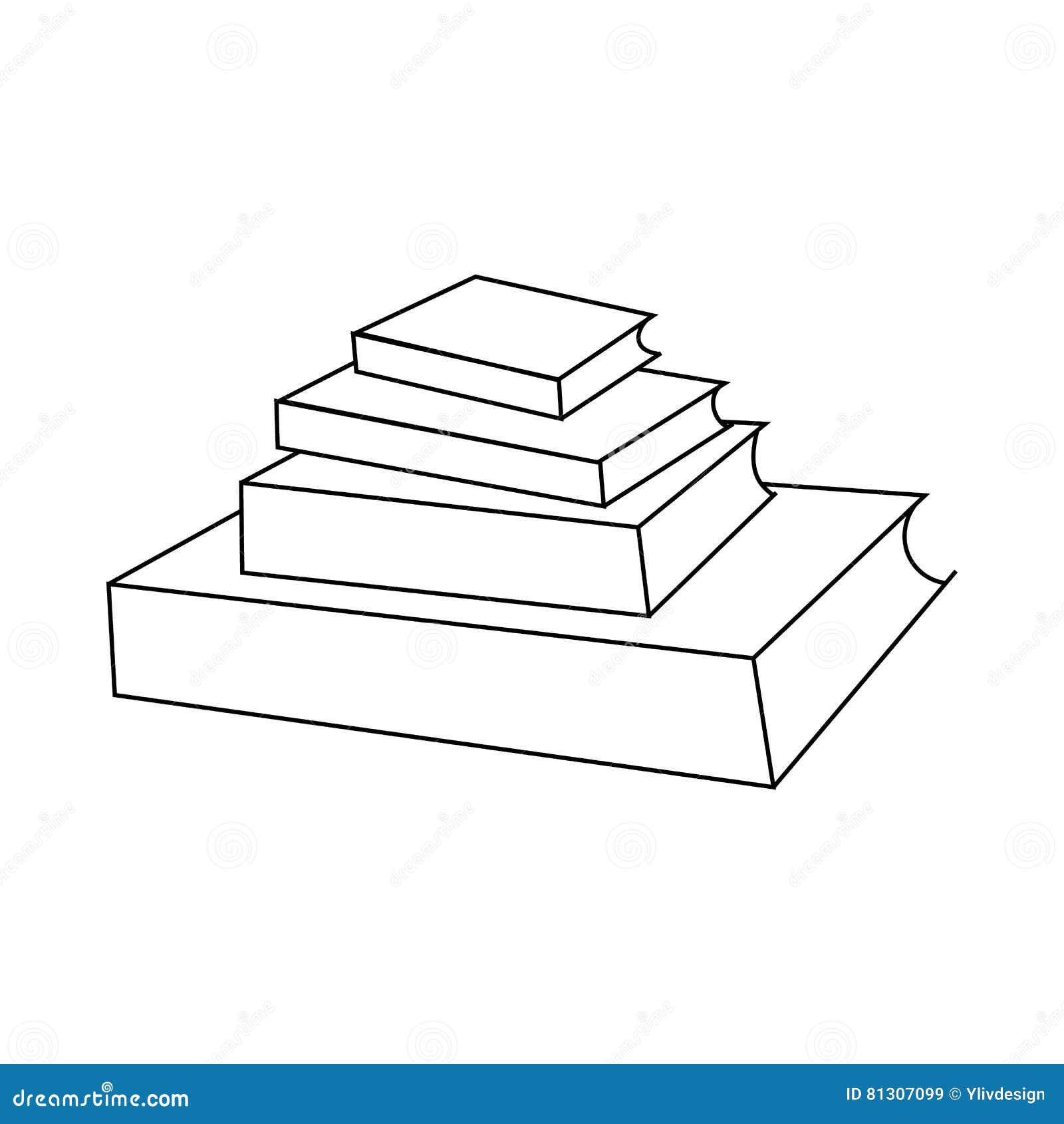 Stack Of Books Outline