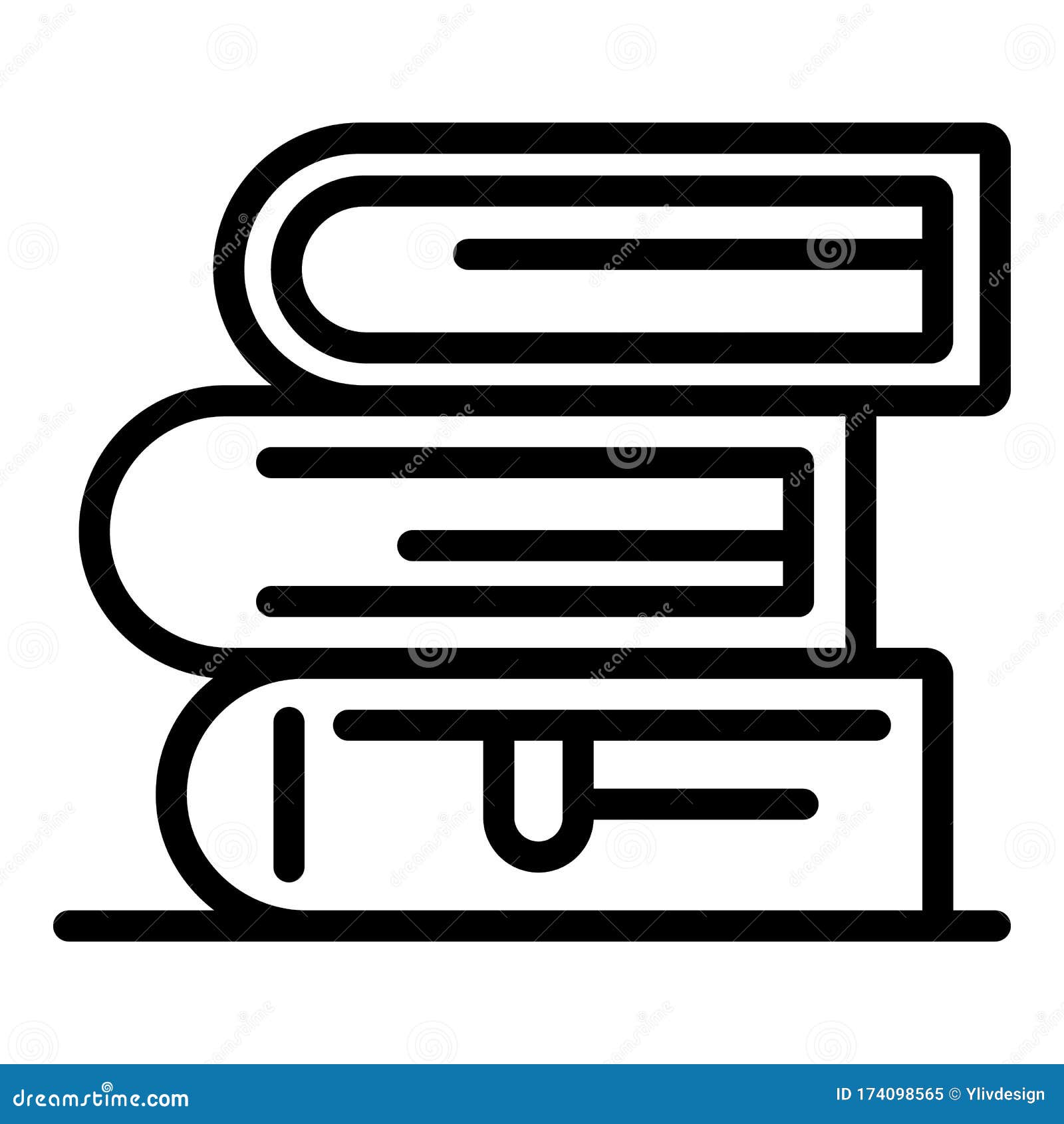 Stack of Books Icon, Outline Style Stock Vector - Illustration of novel ...