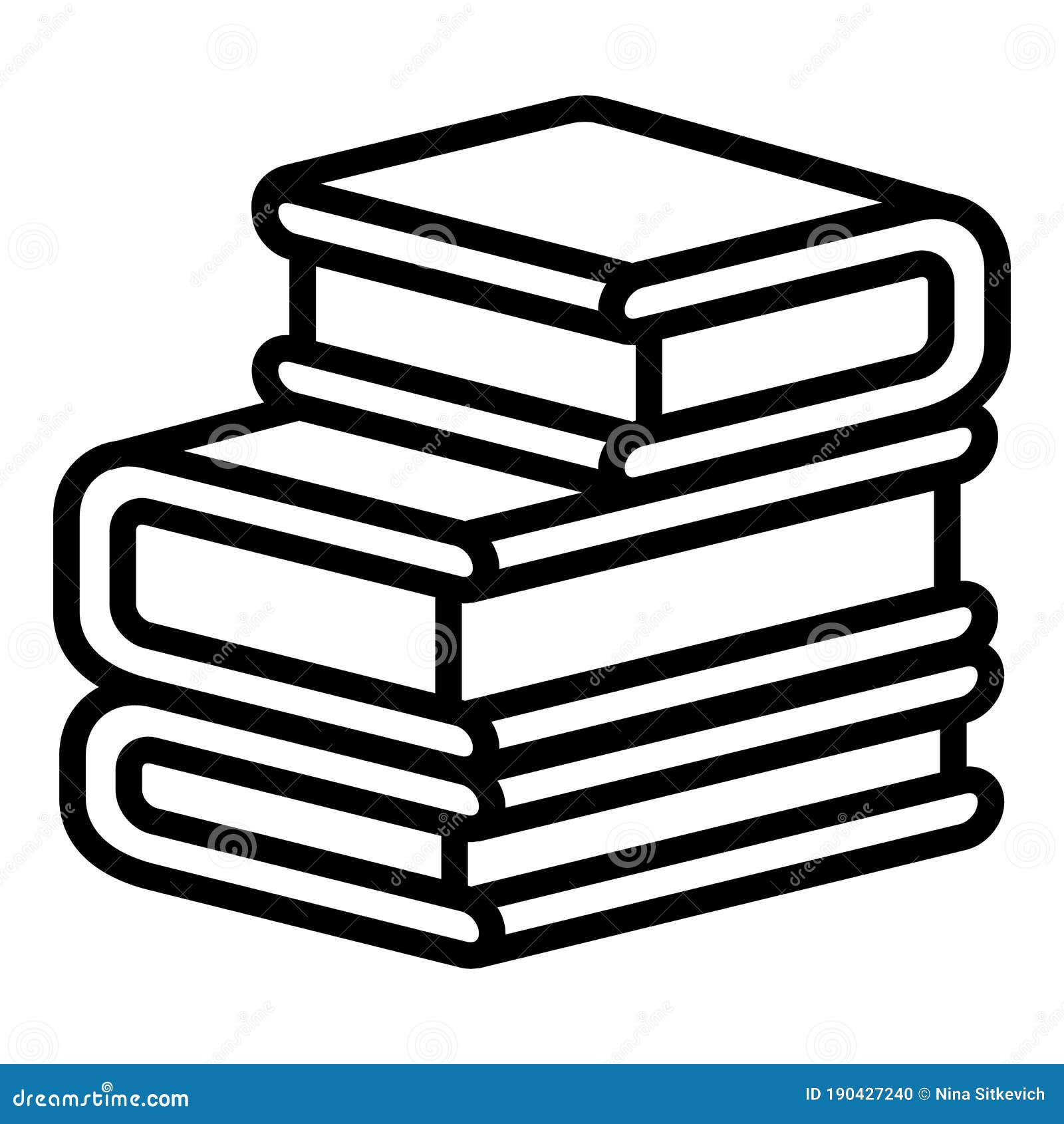 Stack of Books Icon, Outline Style Stock Vector - Illustration of icon ...