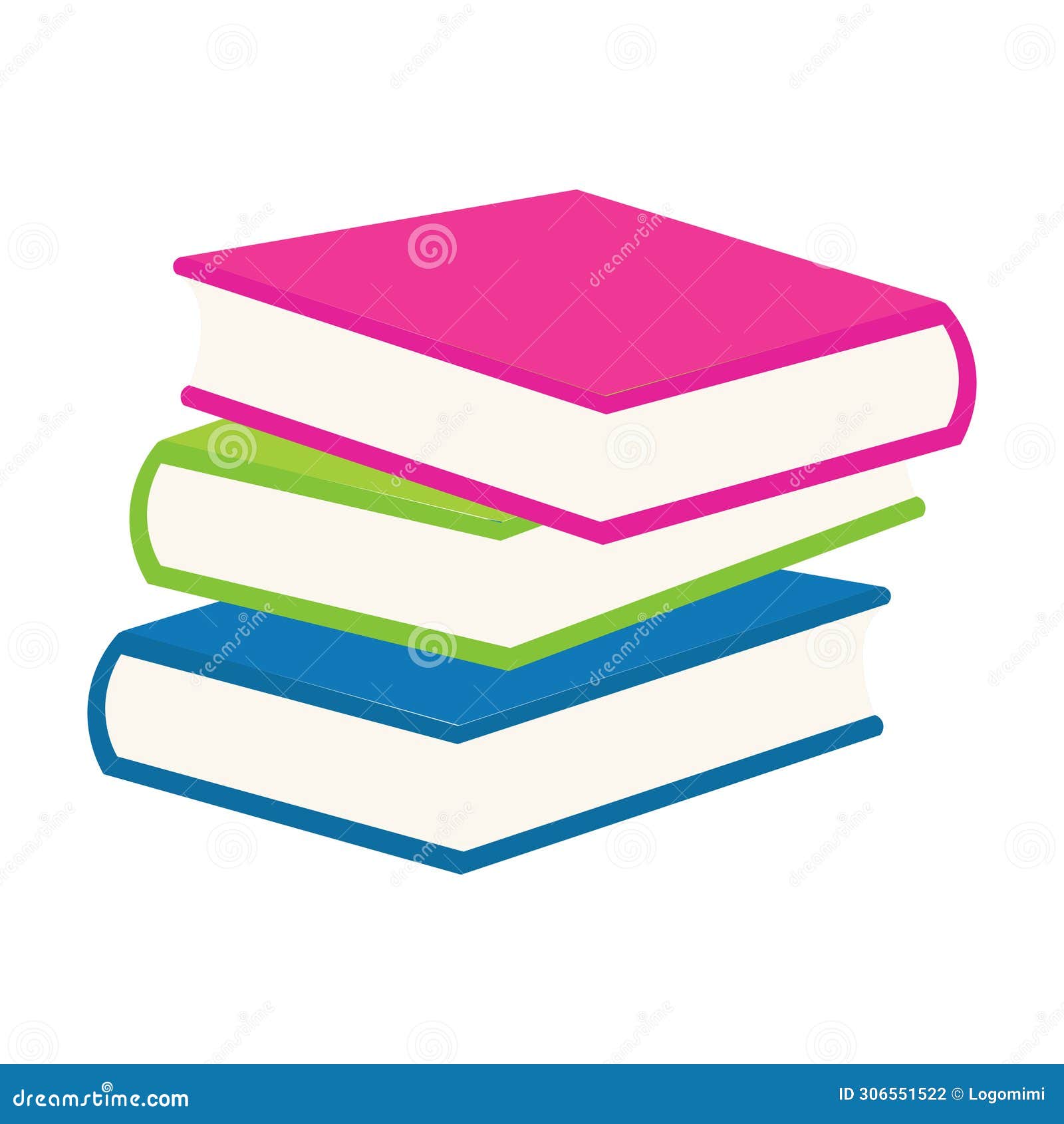 Stack of Books Icon, Pile of Book Vector Illustration in Flat Design ...
