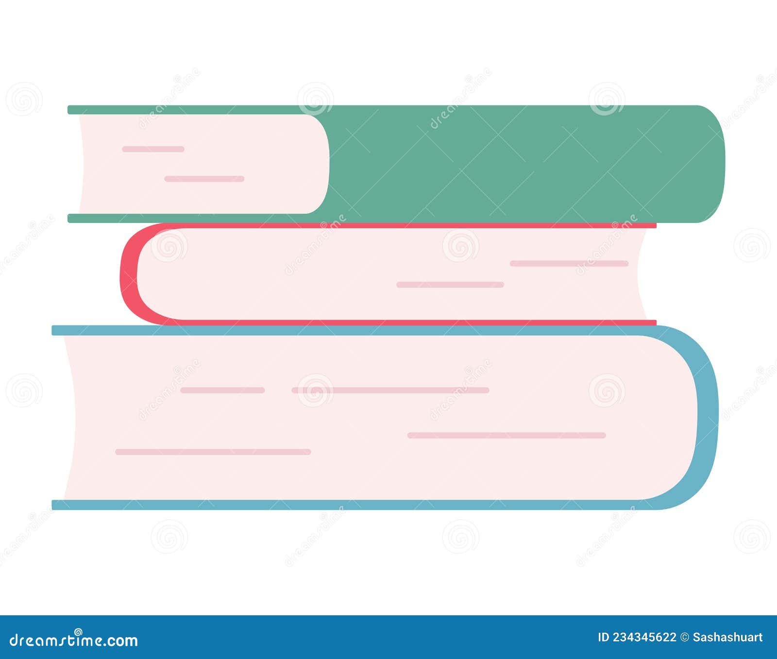 Stack of Books Icon. Three Books are on Top of Each Other. Vector ...