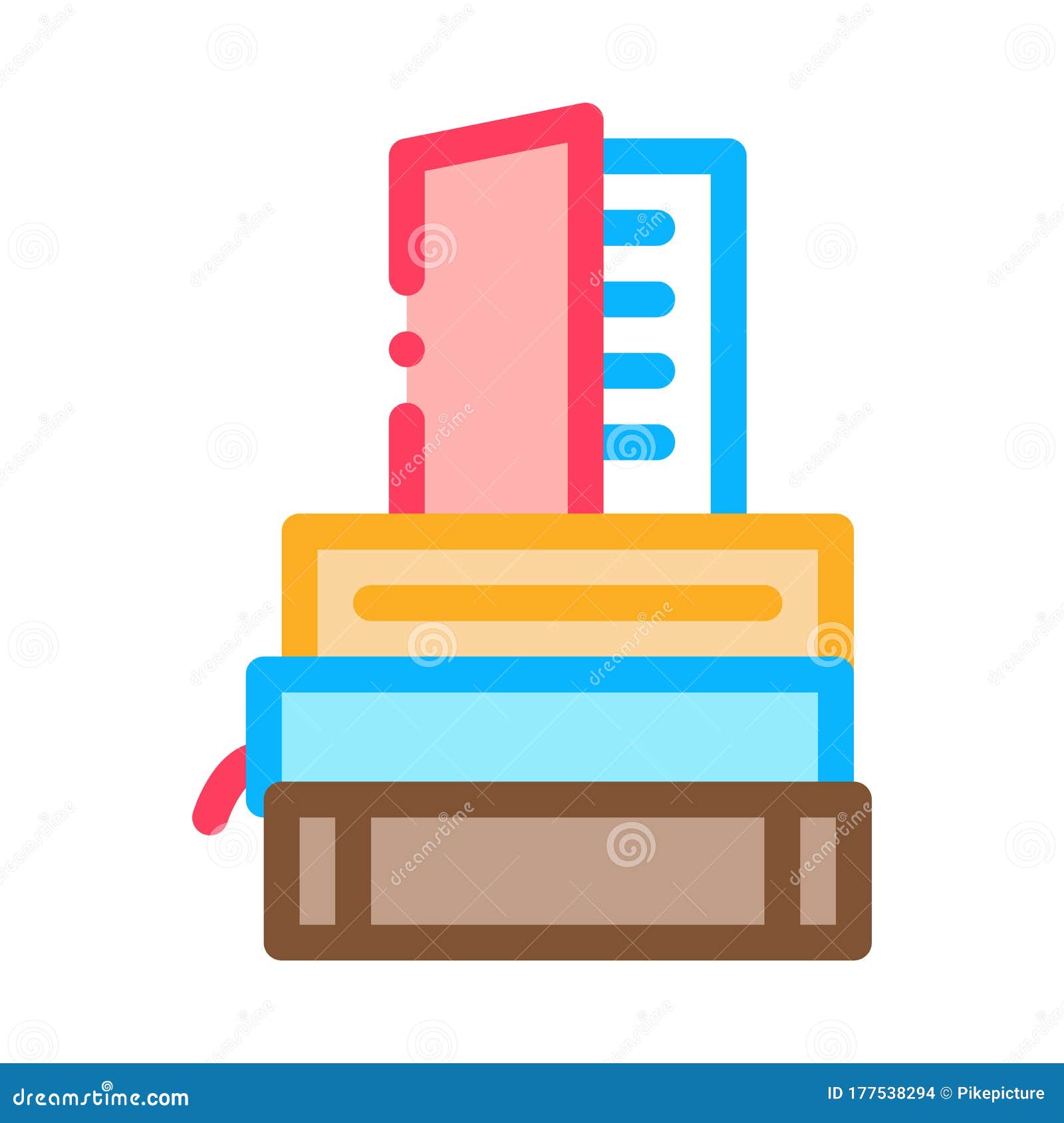 Stack of Books Icon Vector Outline Illustration Stock Vector ...
