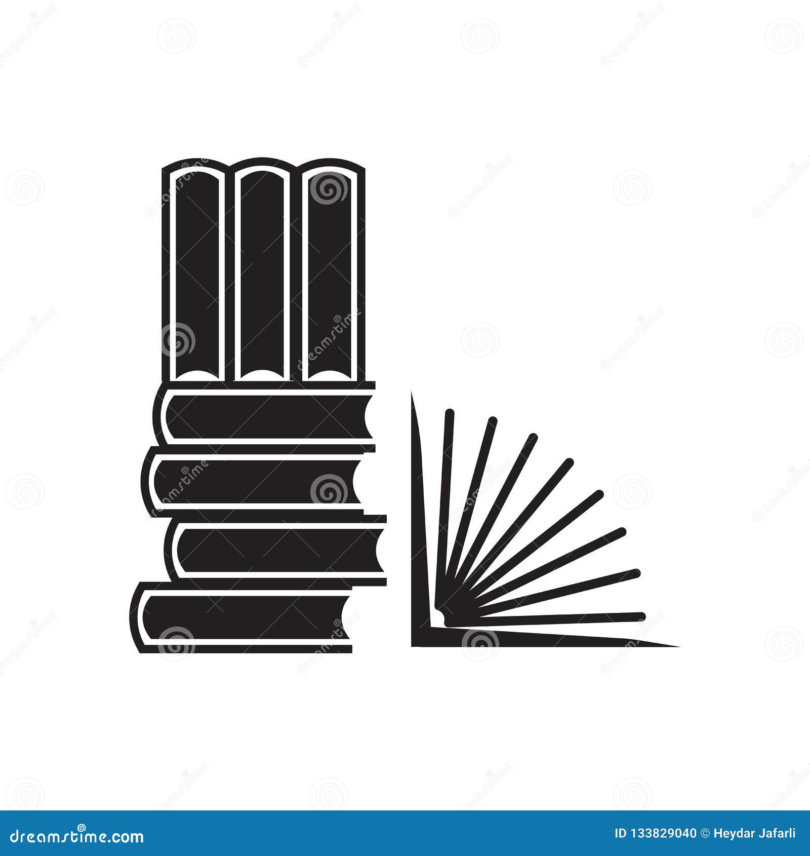 Stack of Books Icon Vector Sign and Symbol Isolated on White Background ...