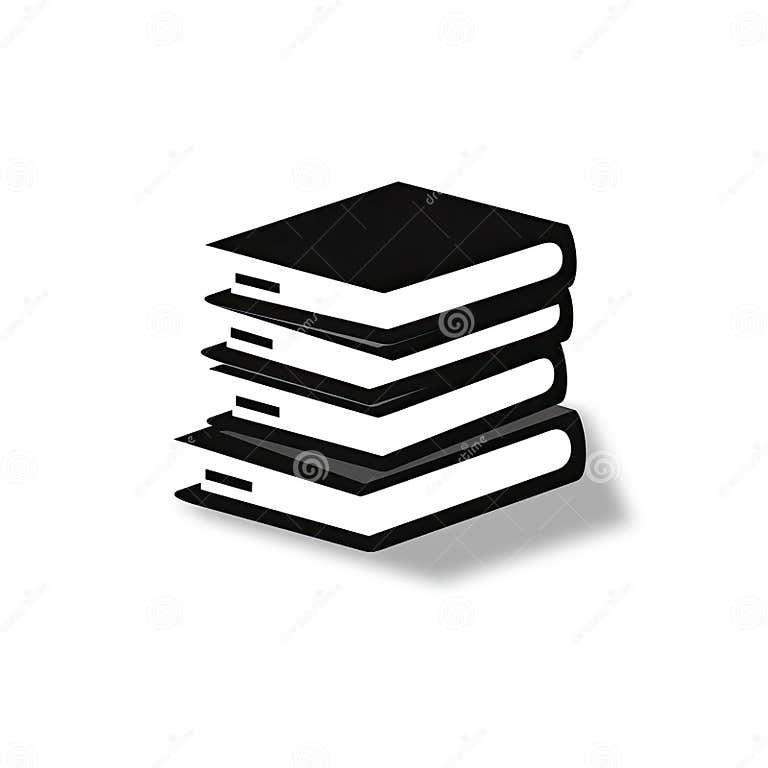 A Stack of Books Icon on a White Background Stock Illustration ...
