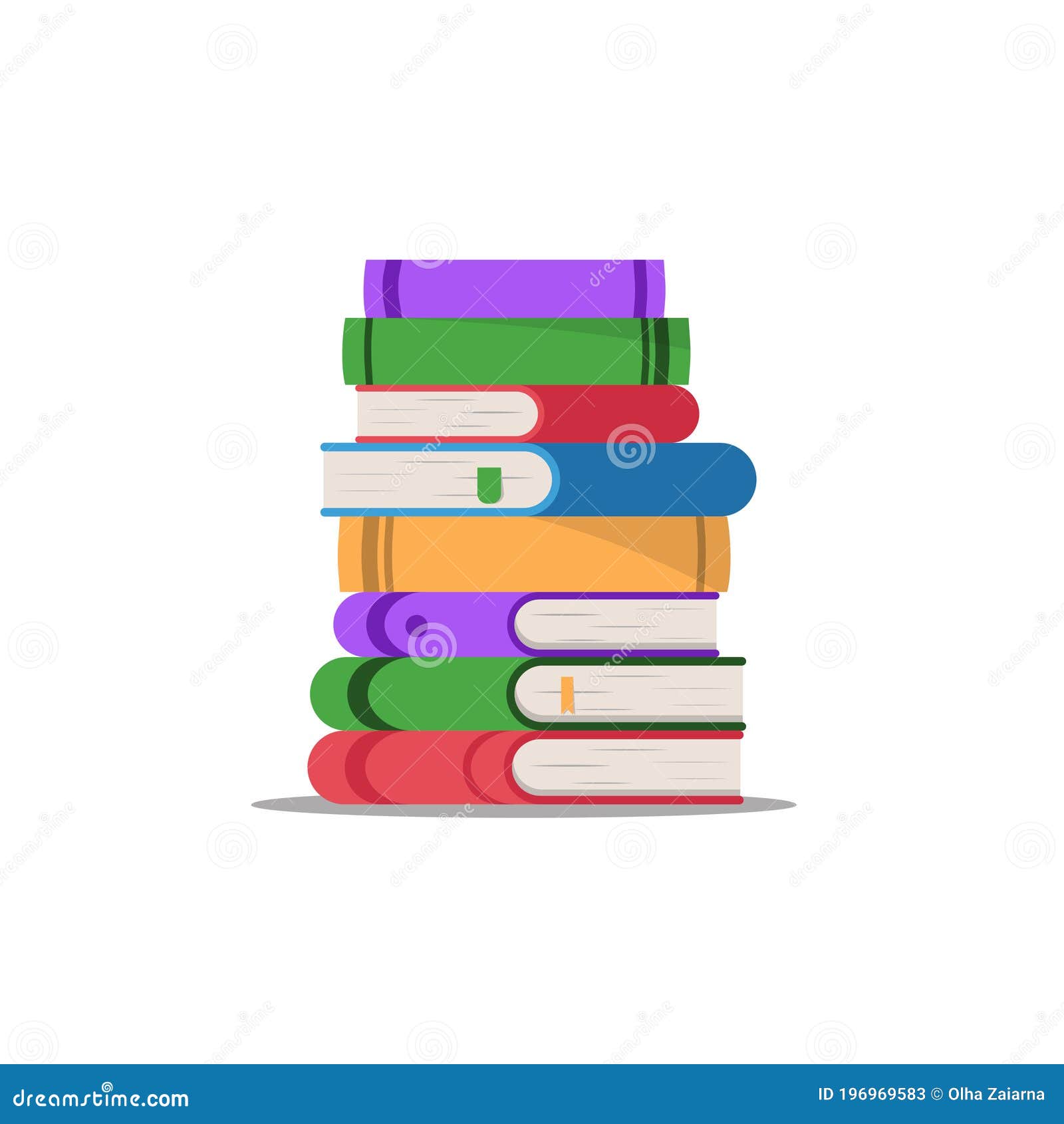Stack of Books Isolated Vector Illustration. Academic and School ...