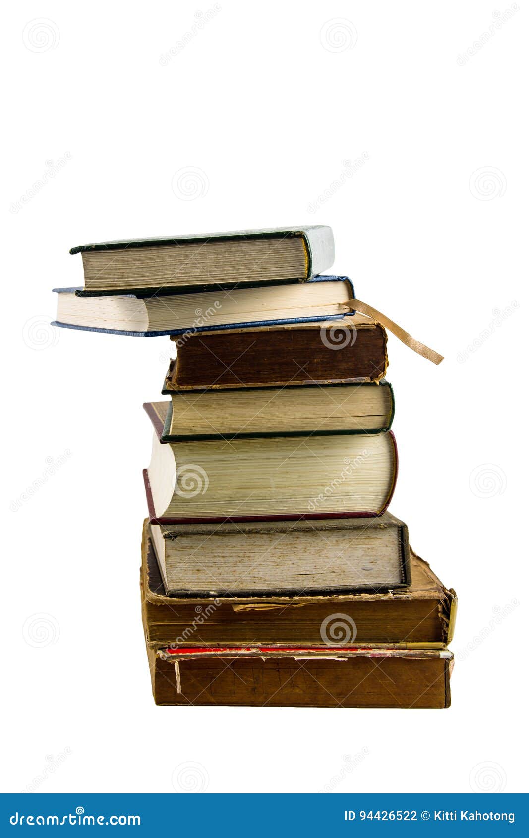 Stack of Books Isolated on White Stock Photo - Image of pile, book ...