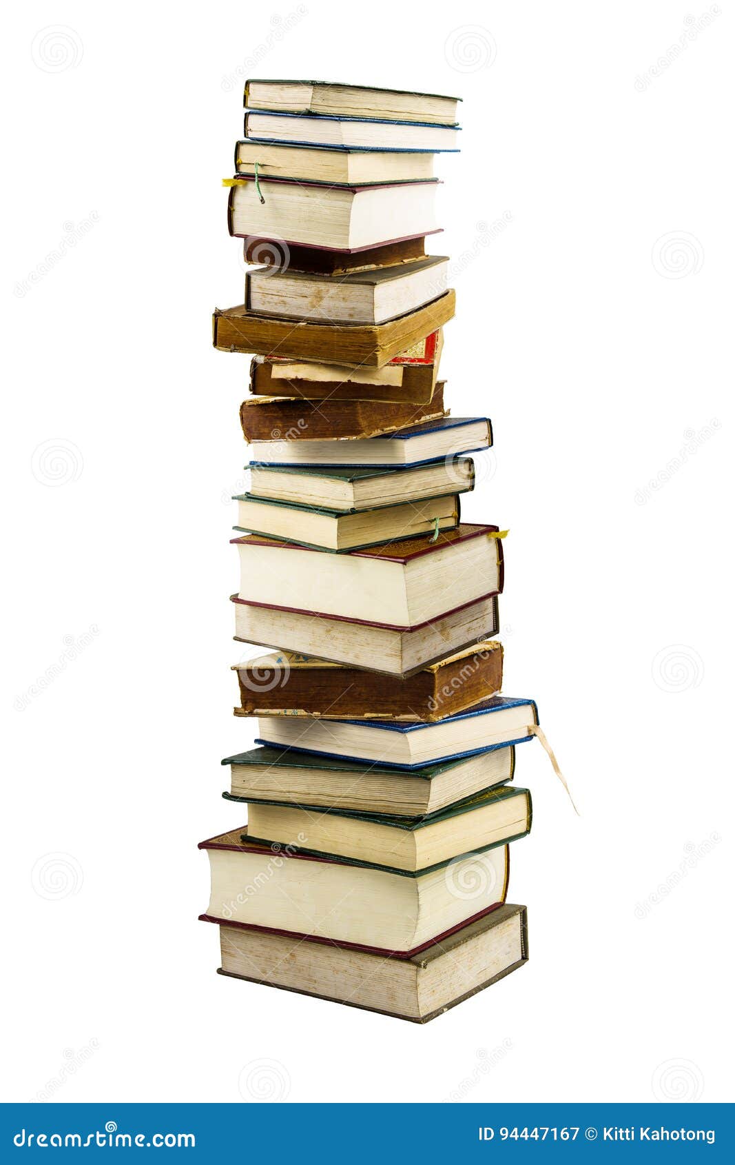 Stack of Books Isolated on White Stock Image - Image of textbook ...