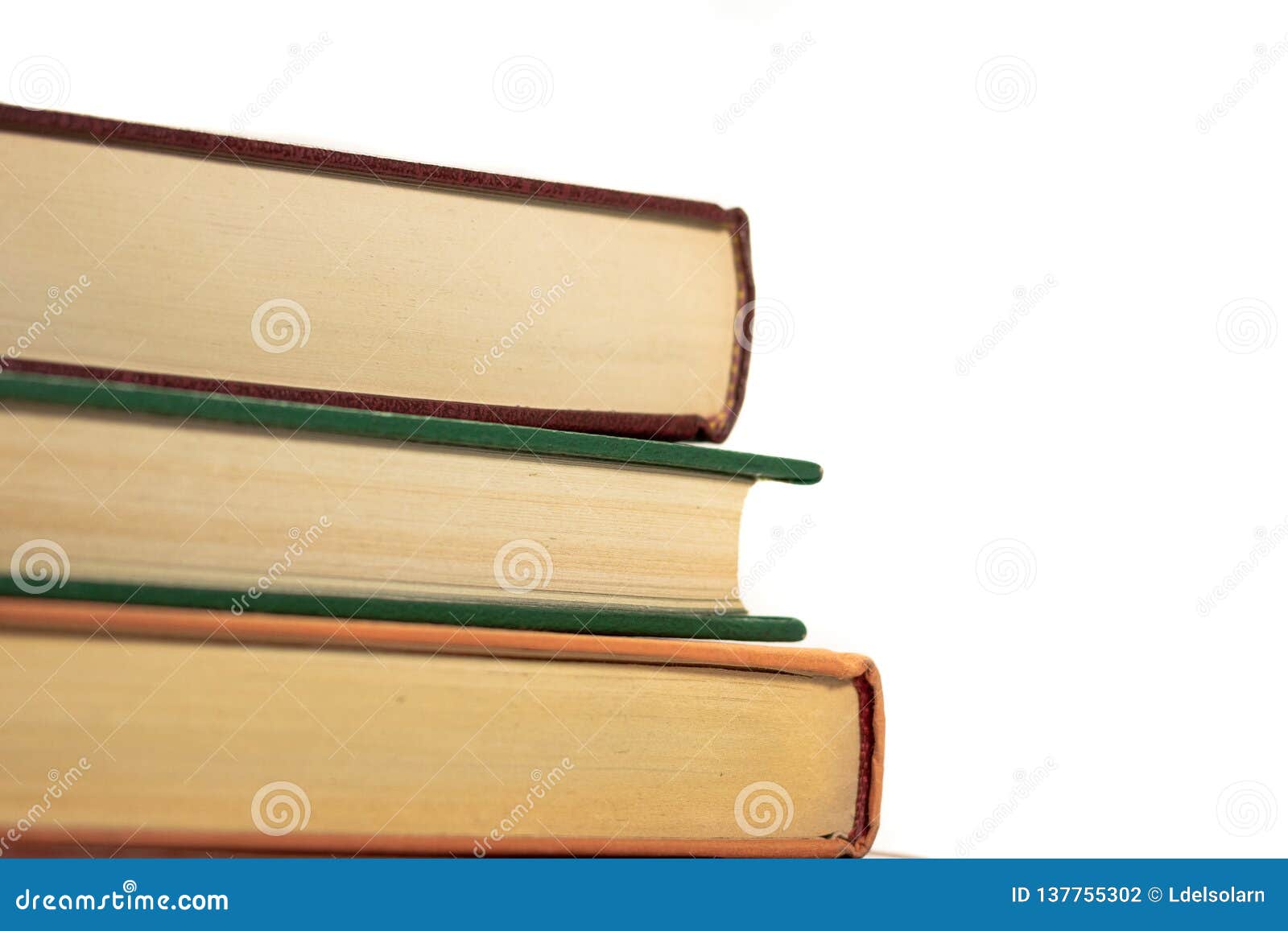 Stack of 3 Books Isolated on White Stock Photo - Image of science ...