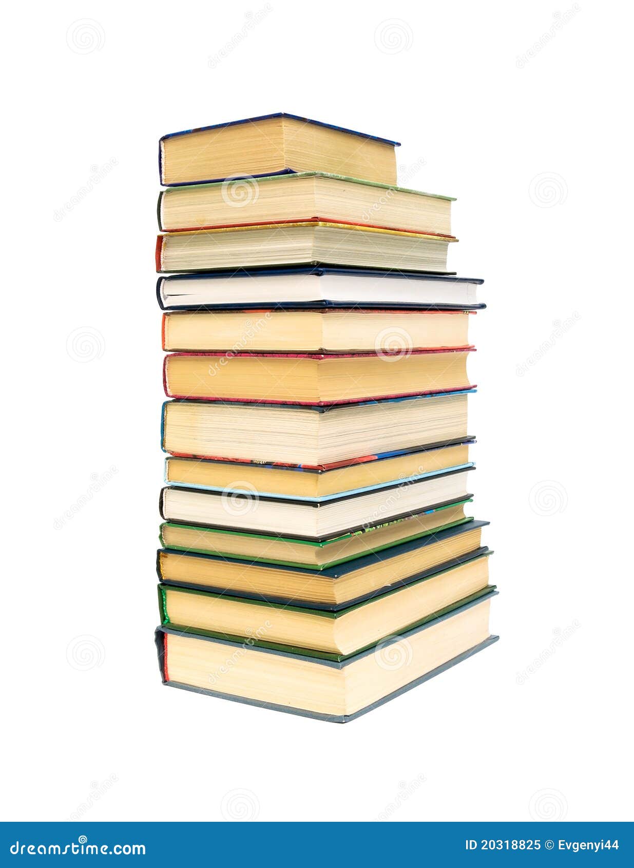 Stack of Books Isolated on a White Background Stock Image - Image of ...
