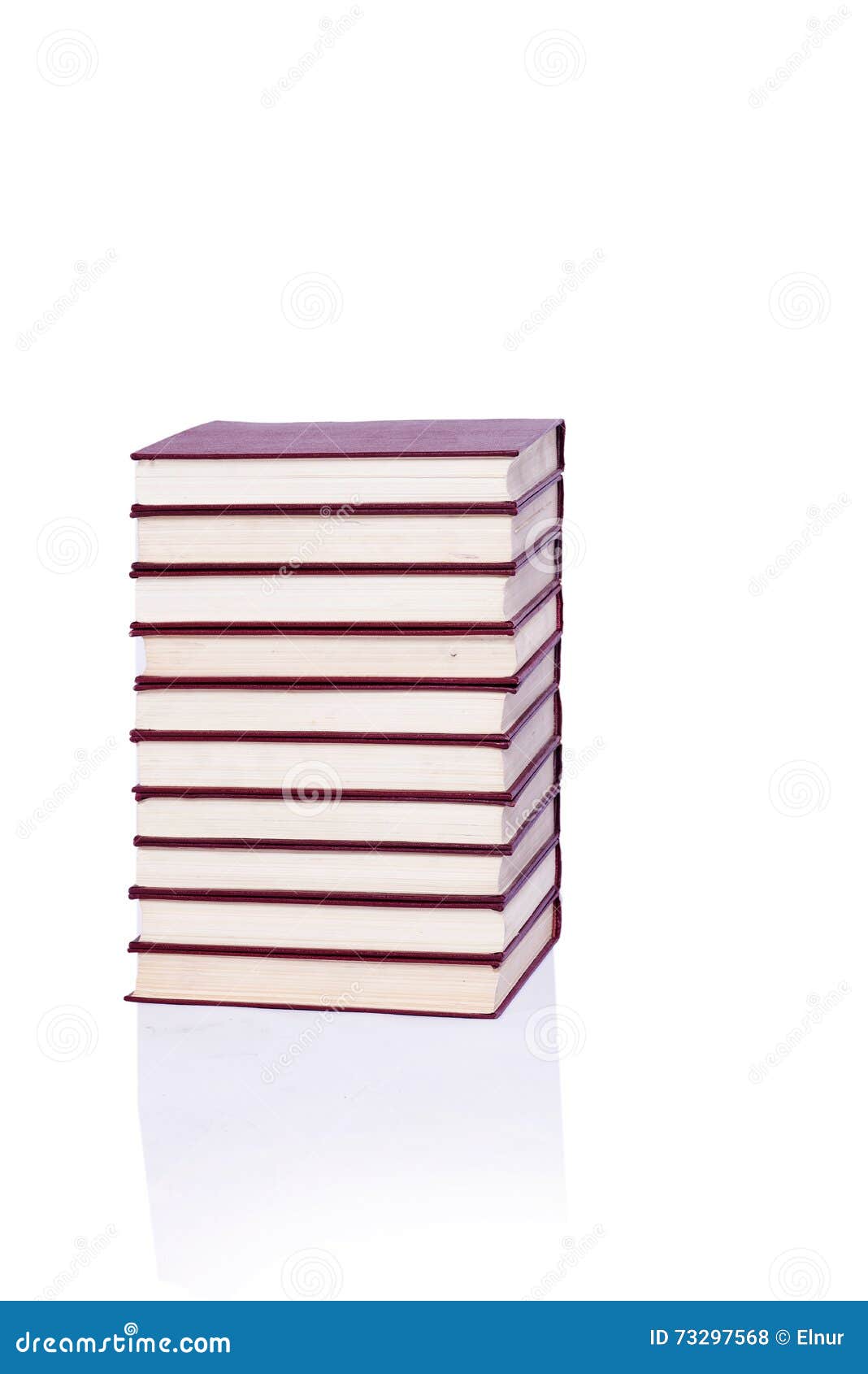 The Stack of Books Isolated the White Background Stock Photo - Image of ...