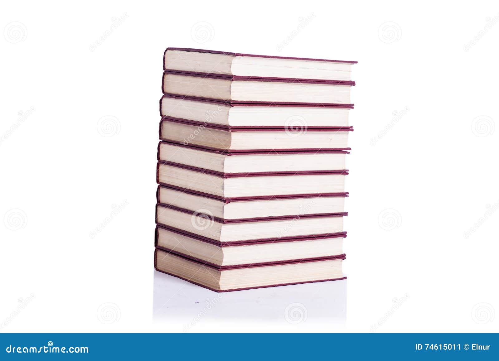 The Stack of Books Isolated the White Background Stock Image - Image of ...