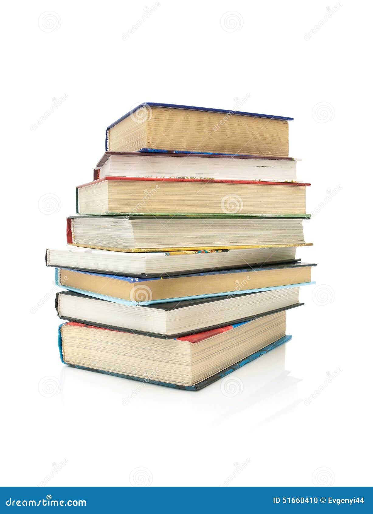 Stack of Books Isolated on White Background Close-up Stock Photo ...