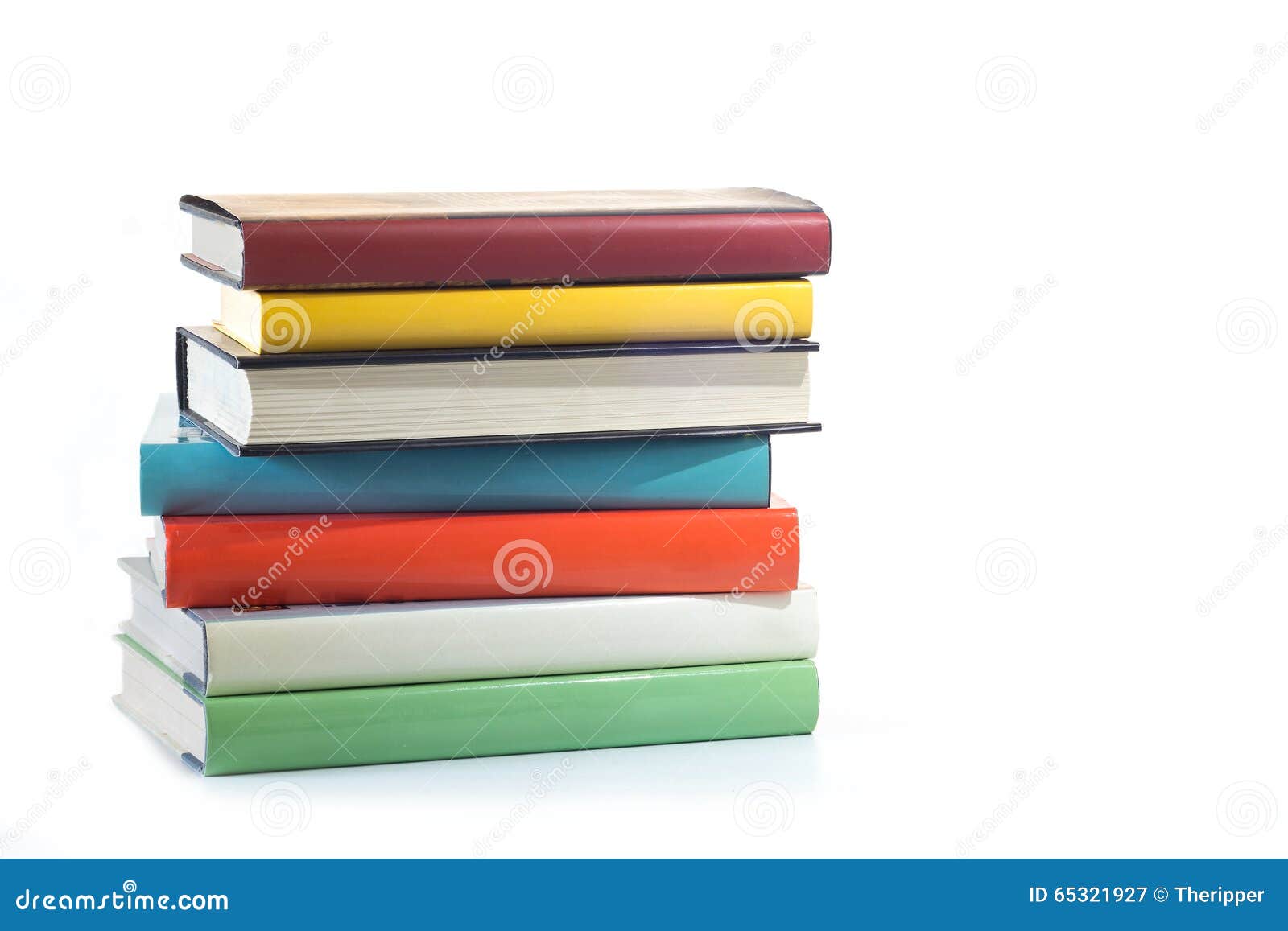 Stack of Books Isolated on a White Background Stock Image - Image of ...