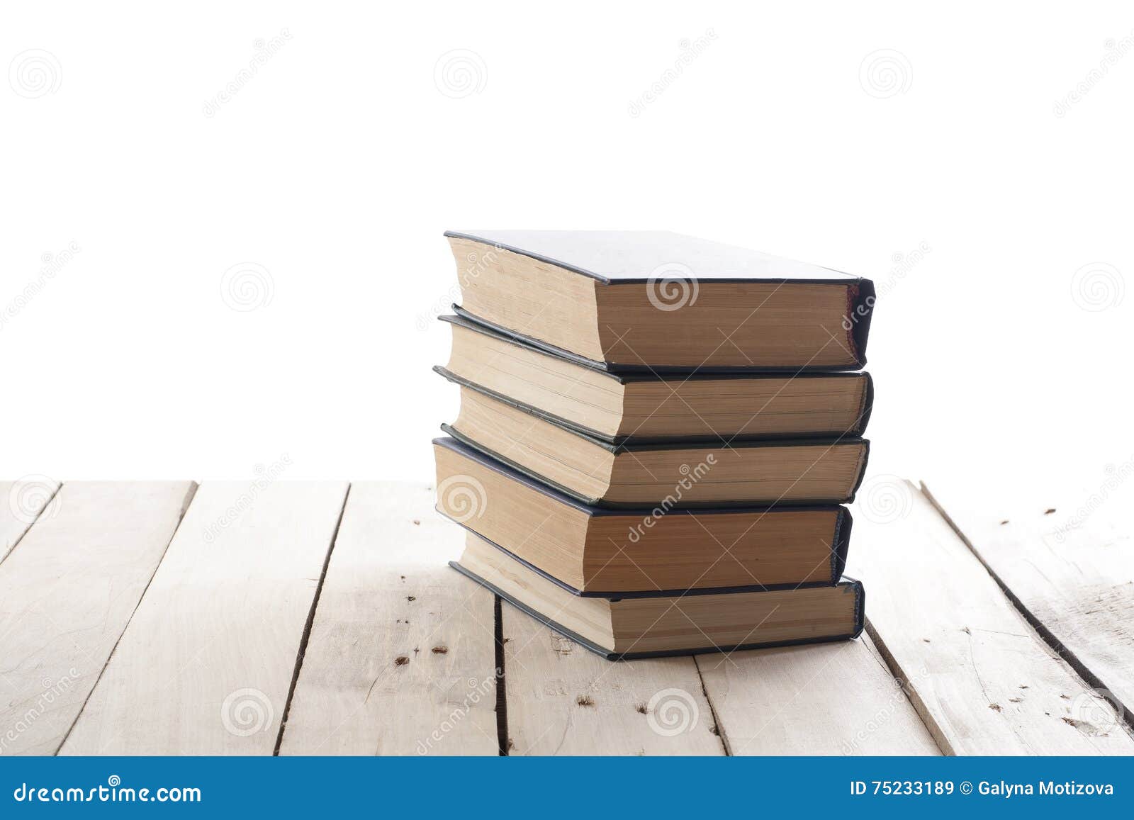 Stack of Books Isolated on White Background. Education Concept. Back To ...