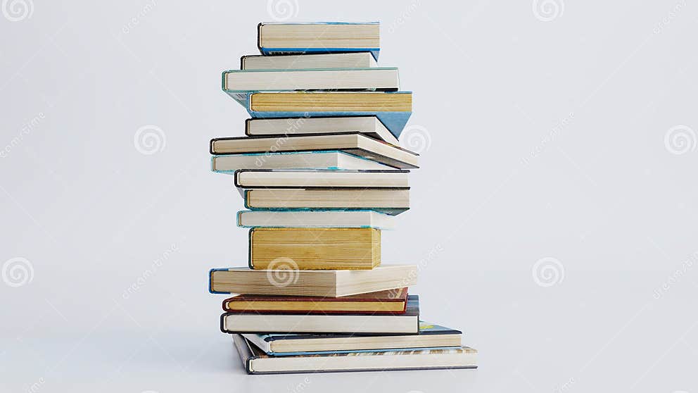 Stack of Books Isolated on White on Background, School Books Stock ...