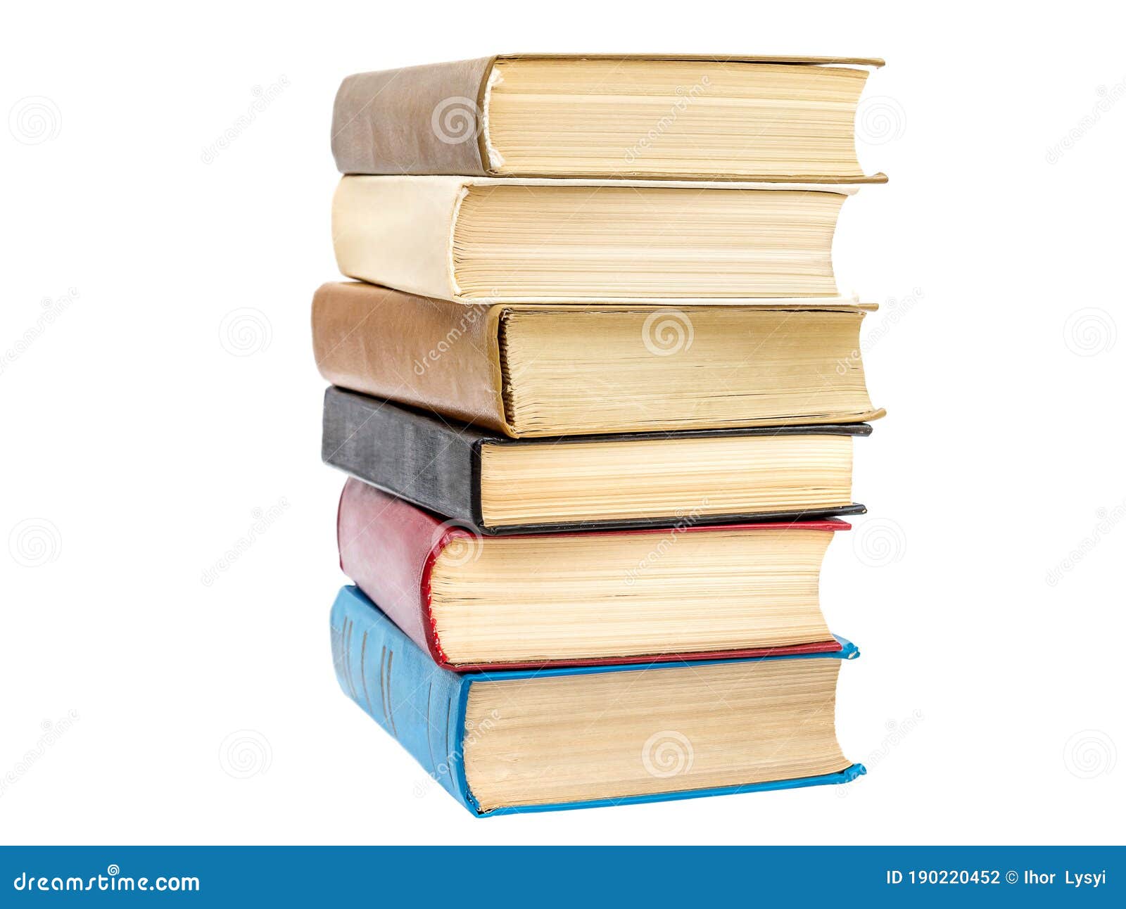 Stack of Books Isolated on White Background Stock Photo - Image of ...