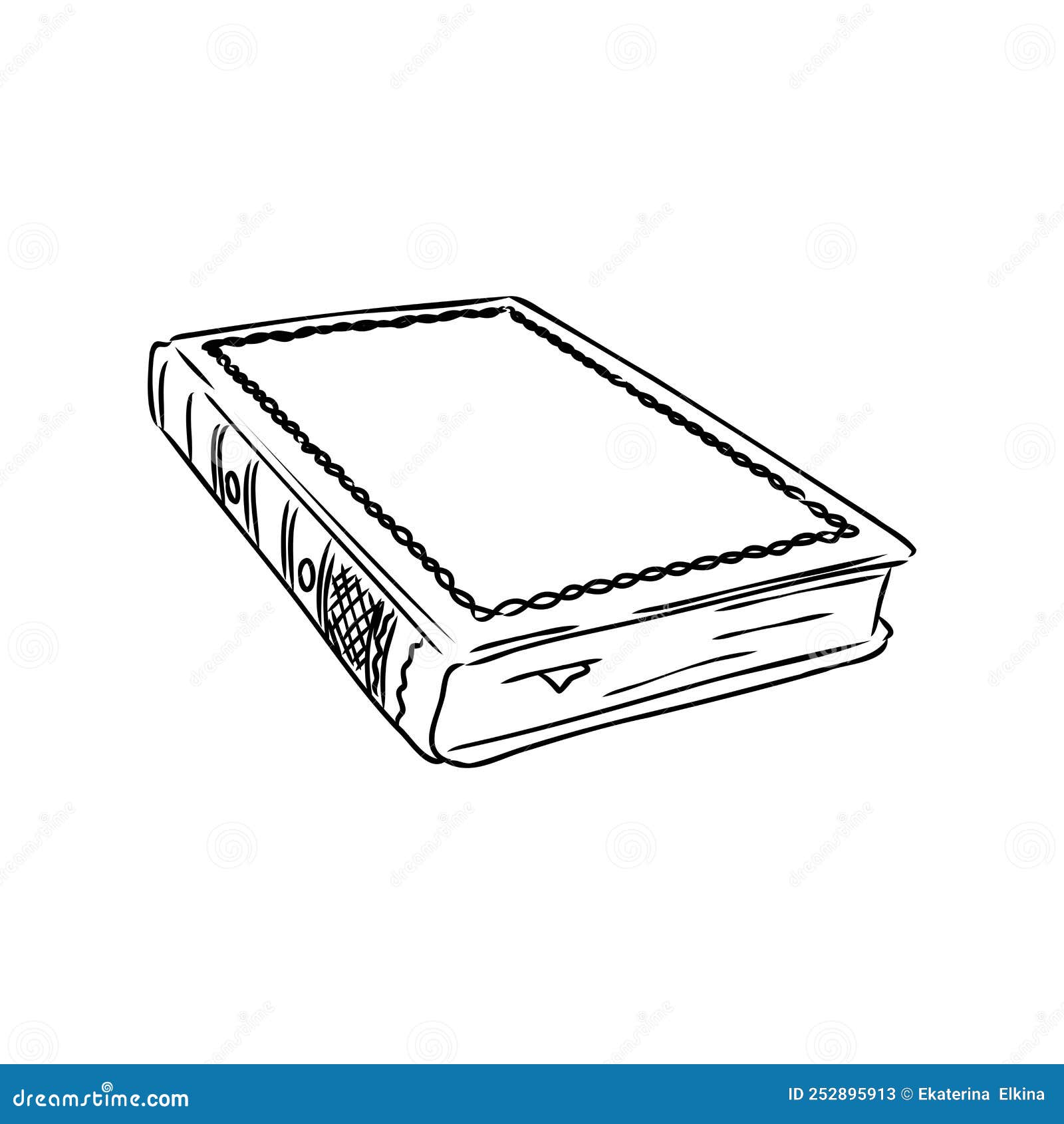 Stack of Books Isolated on White, Hand Drawn Sketch Vector Illustration ...